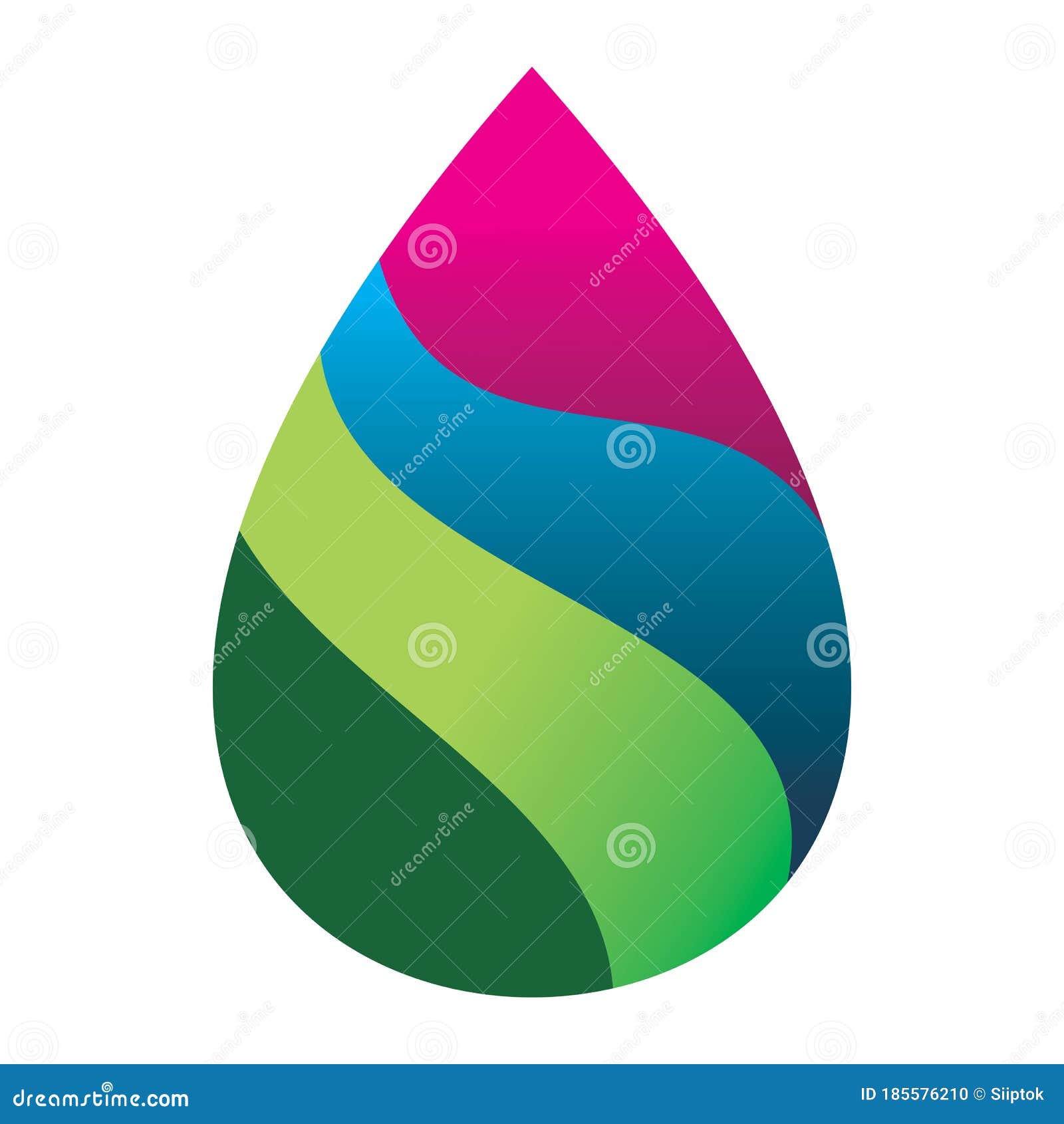 Creative Unique Full Color Water Drop Fall Logo Design Stock Vector ...