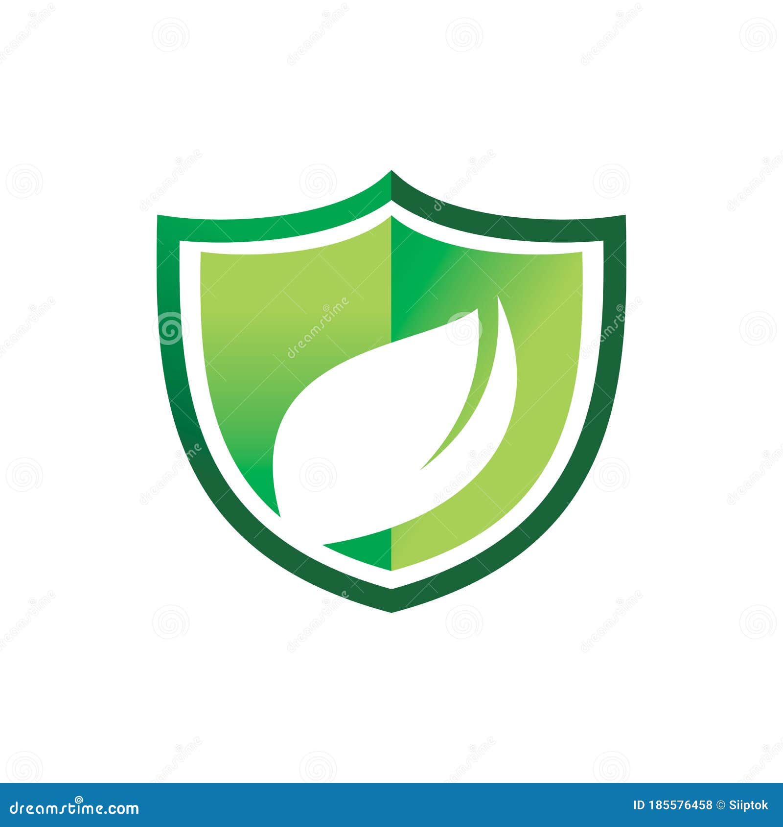Green Nature Leaf Secure Shield Logo Design Stock Vector - Illustration ...