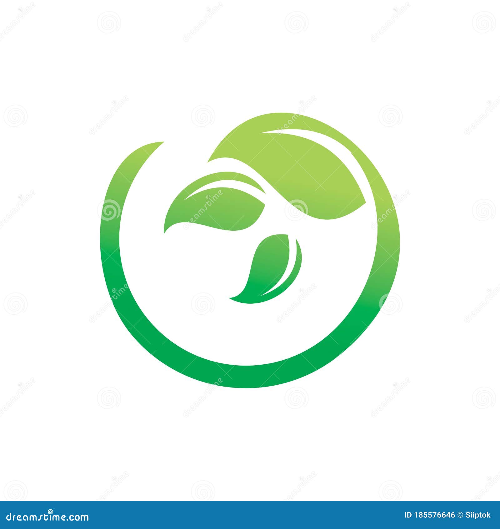 Circle Green Nature Leaf Ring Logo Design Stock Vector - Illustration ...
