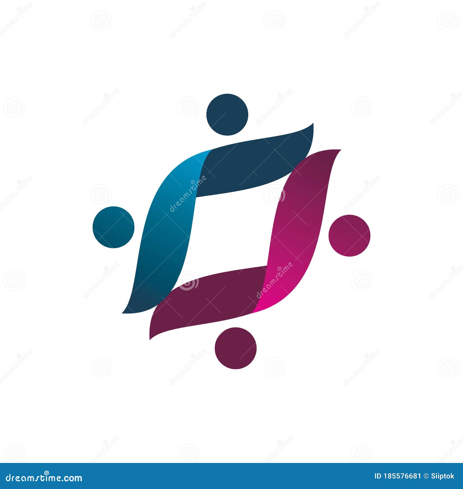 Square Group People Modern Creative Color Logo Design Stock Vector ...