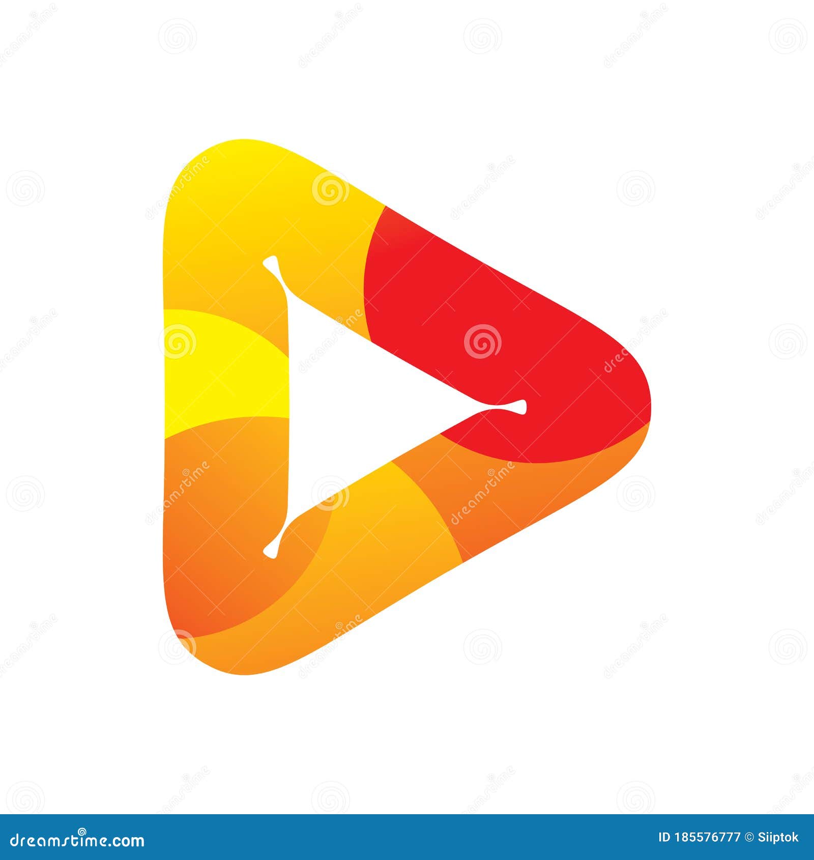 Creative Full Color Triangle Play Media Line Logo Design Stock Vector ...