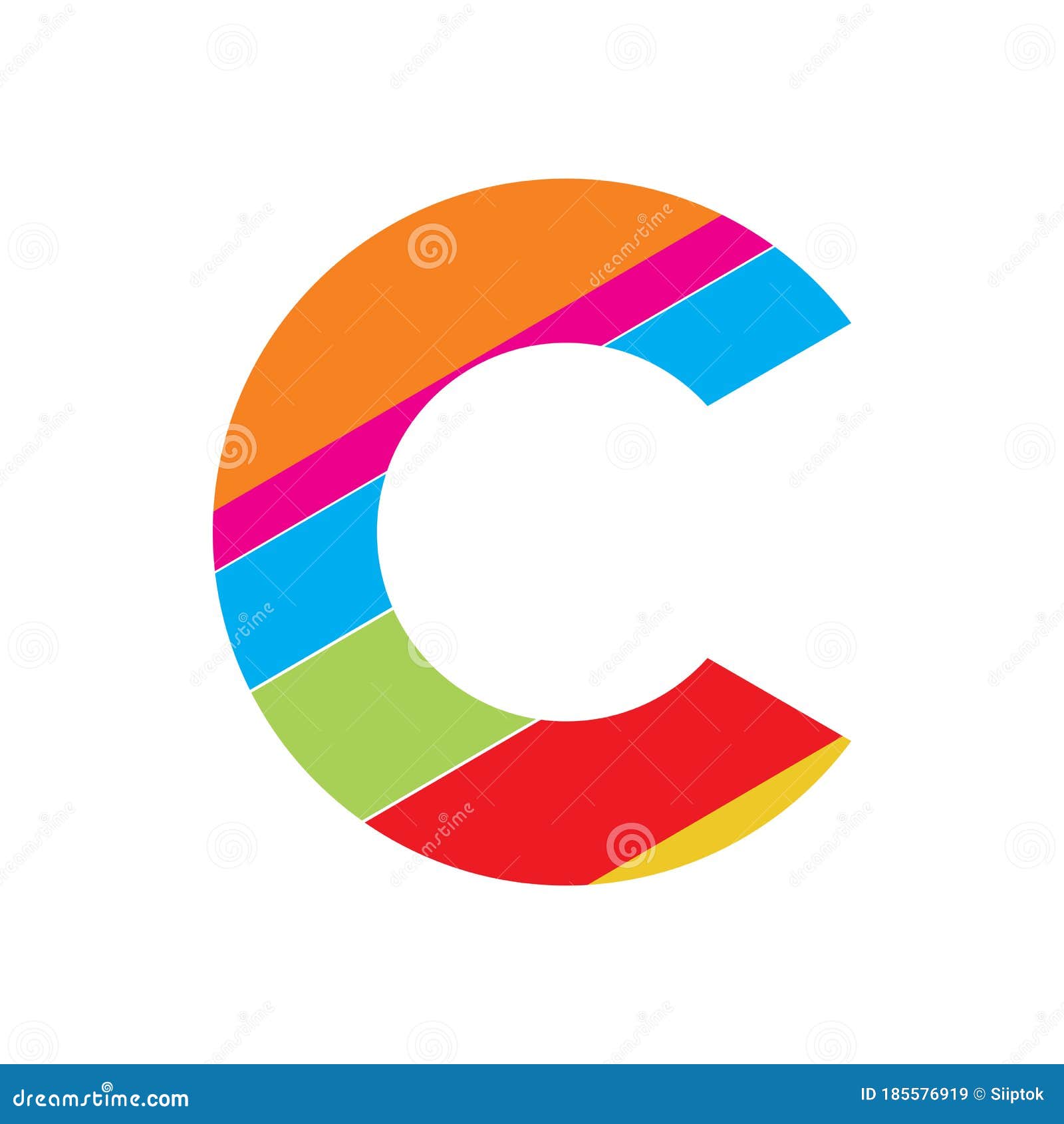 Unique Font Letter C Creative Full Color Logo Design Stock Vector ...