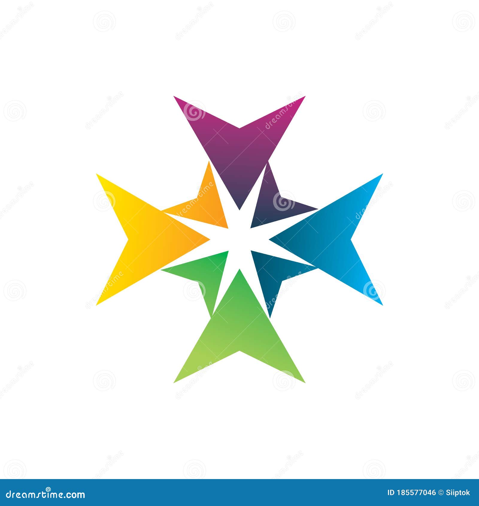 Creative Full Color Star Arrow Logo Design Stock Vector - Illustration ...