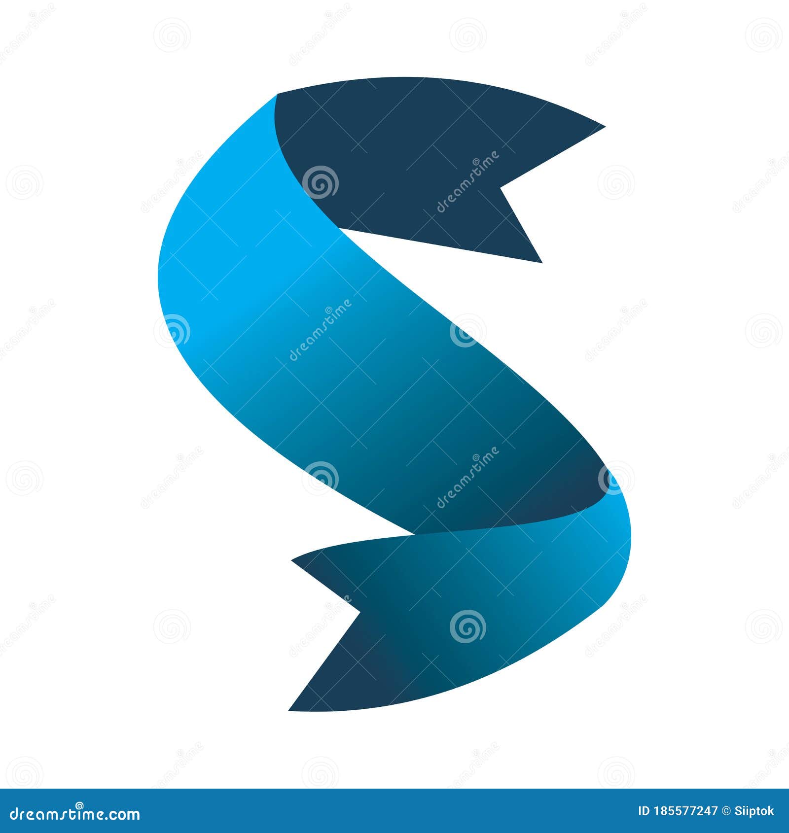 Font Letter S Ribbon Blue Color Logo Design Stock Vector - Illustration ...