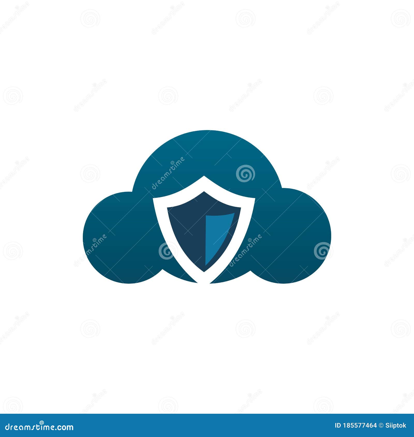 Secure Shield Cloud Blue Color Shape Logo Design Stock Vector ...