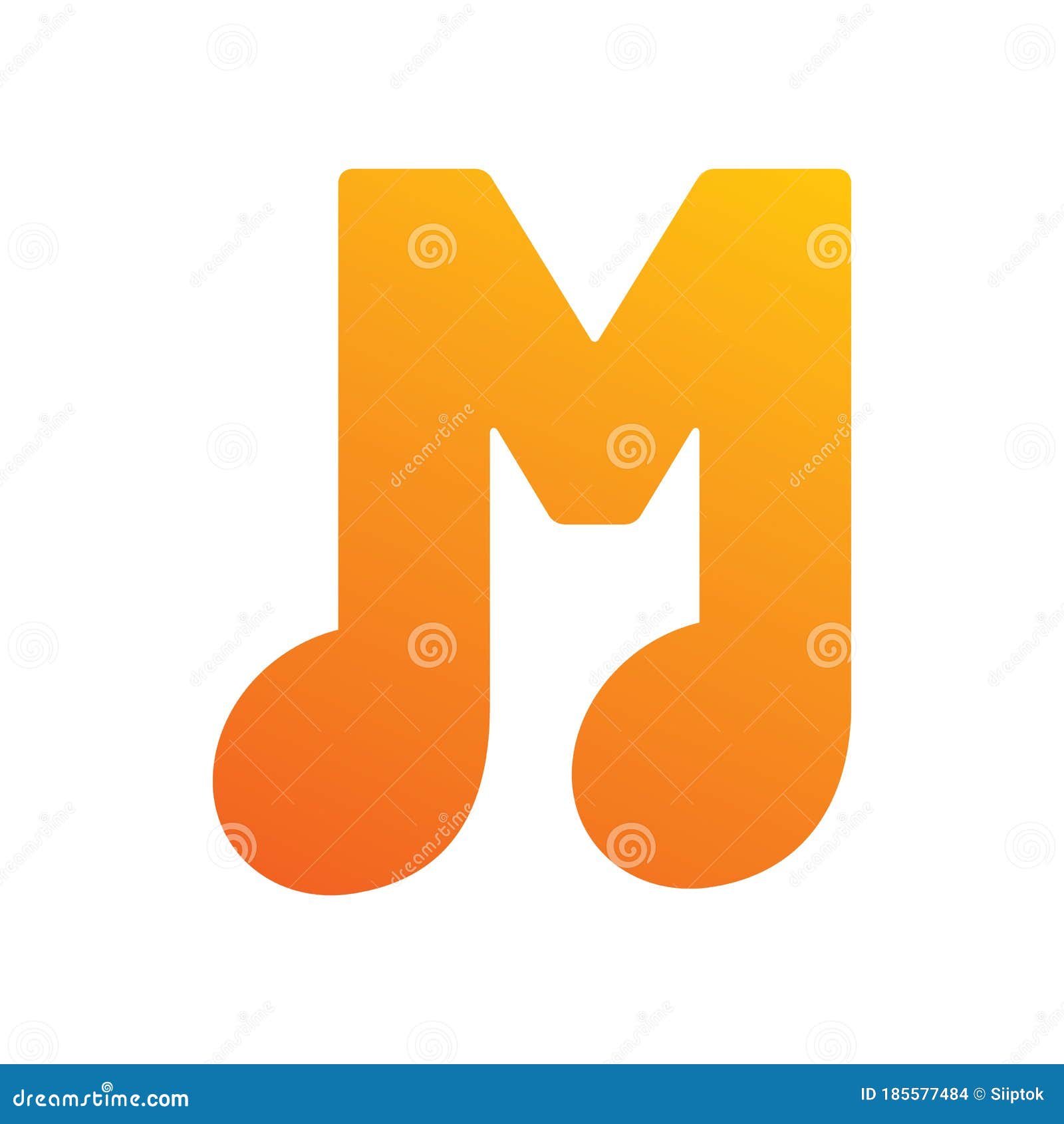 Font Letter M Music Note Song Logo Design Stock Vector - Illustration ...