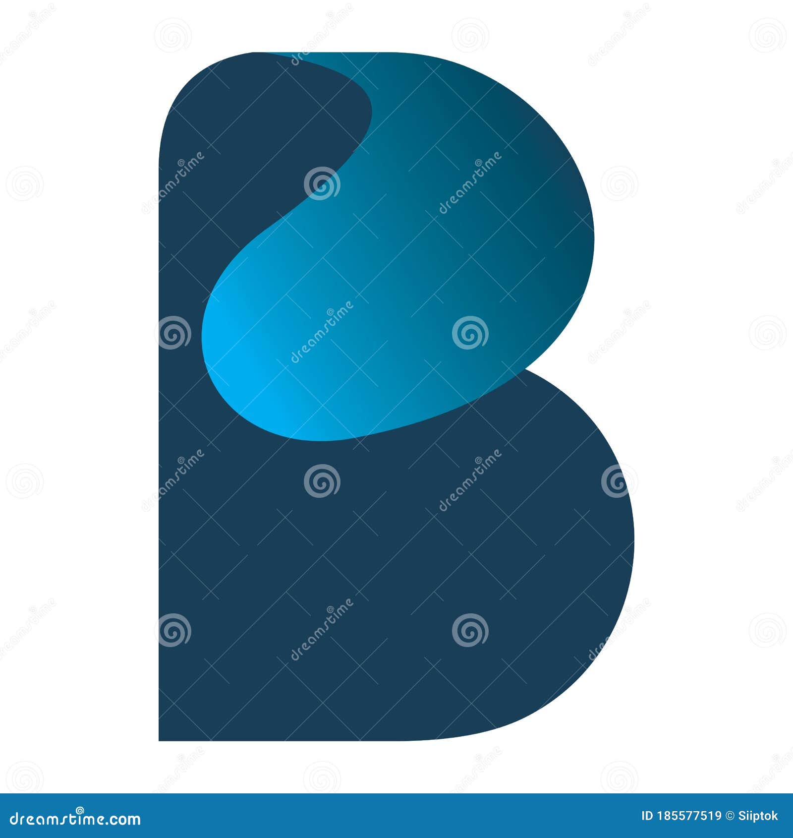 Font Letter B Blue Color Fluid Logo Desigm Stock Vector - Illustration ...