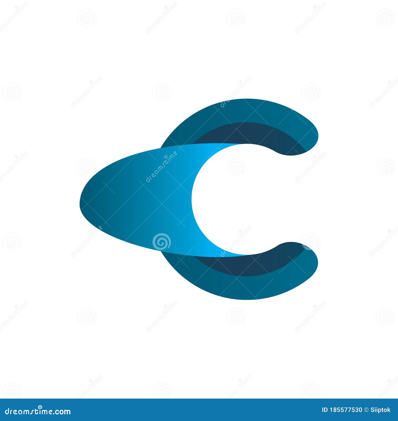 Blue Color Fluid Font Letter C Logo Design Stock Vector - Illustration ...