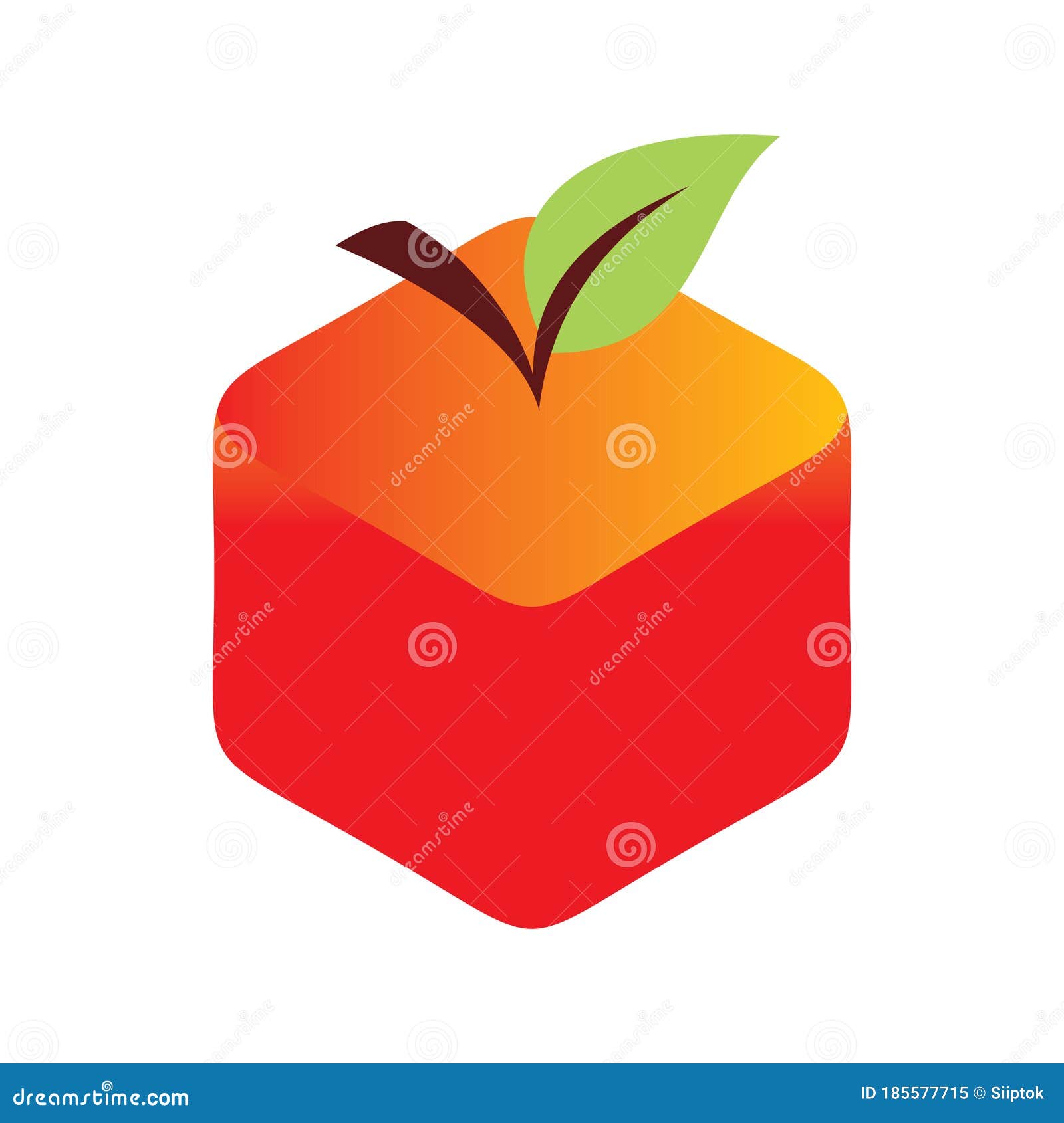 Cube Hexagon Fruit Creative Color Logo Design Stock Vector ...