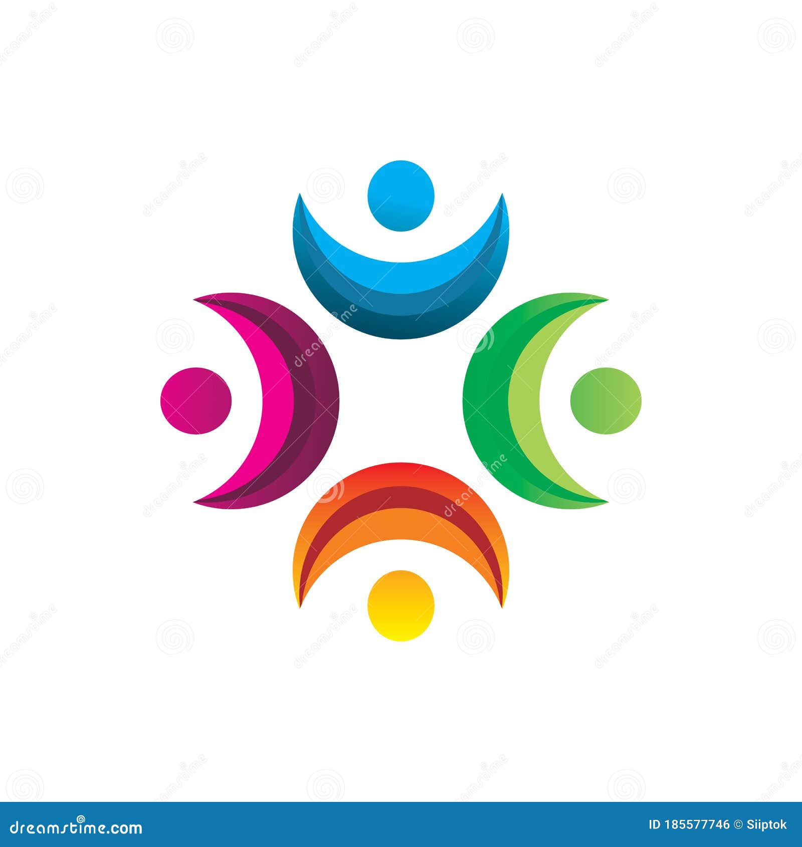 Circle Creative Full Color People Group Team Logo Design Stock Vector ...