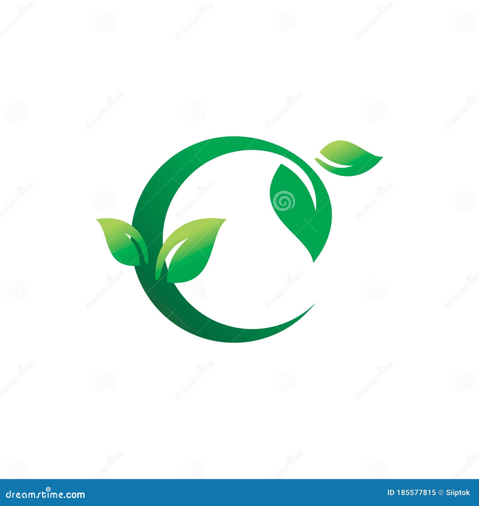 Green Nature Leaf Circle Ring Logo Design Stock Vector - Illustration ...