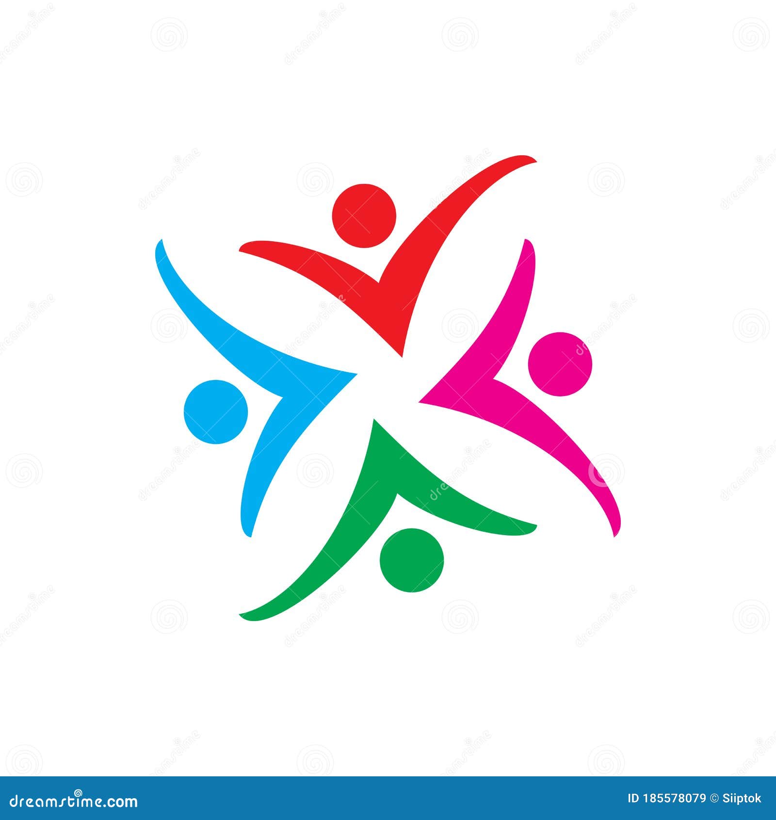 Creative Full Color Group Team Community Logo Design Stock Vector ...