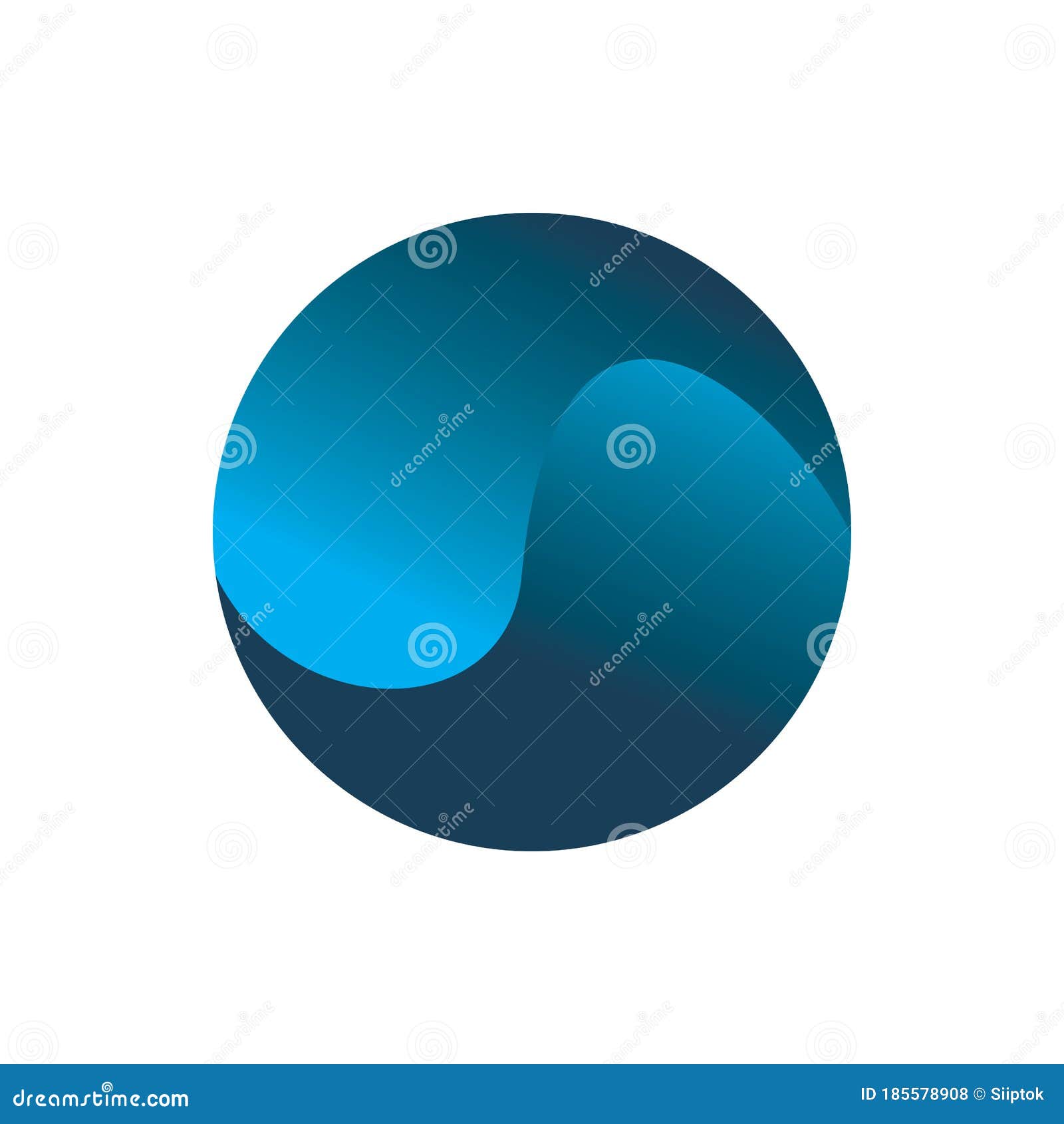 Blue Color Circle Yin Yang Balance Logo Design Stock Vector ...
