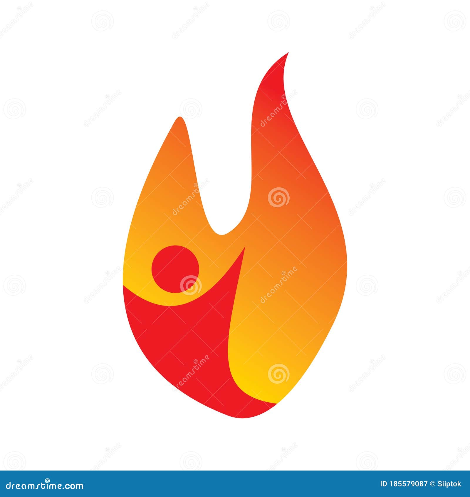 Spirit Energy Active People Full Color Fire Flame Logo Design Stock ...