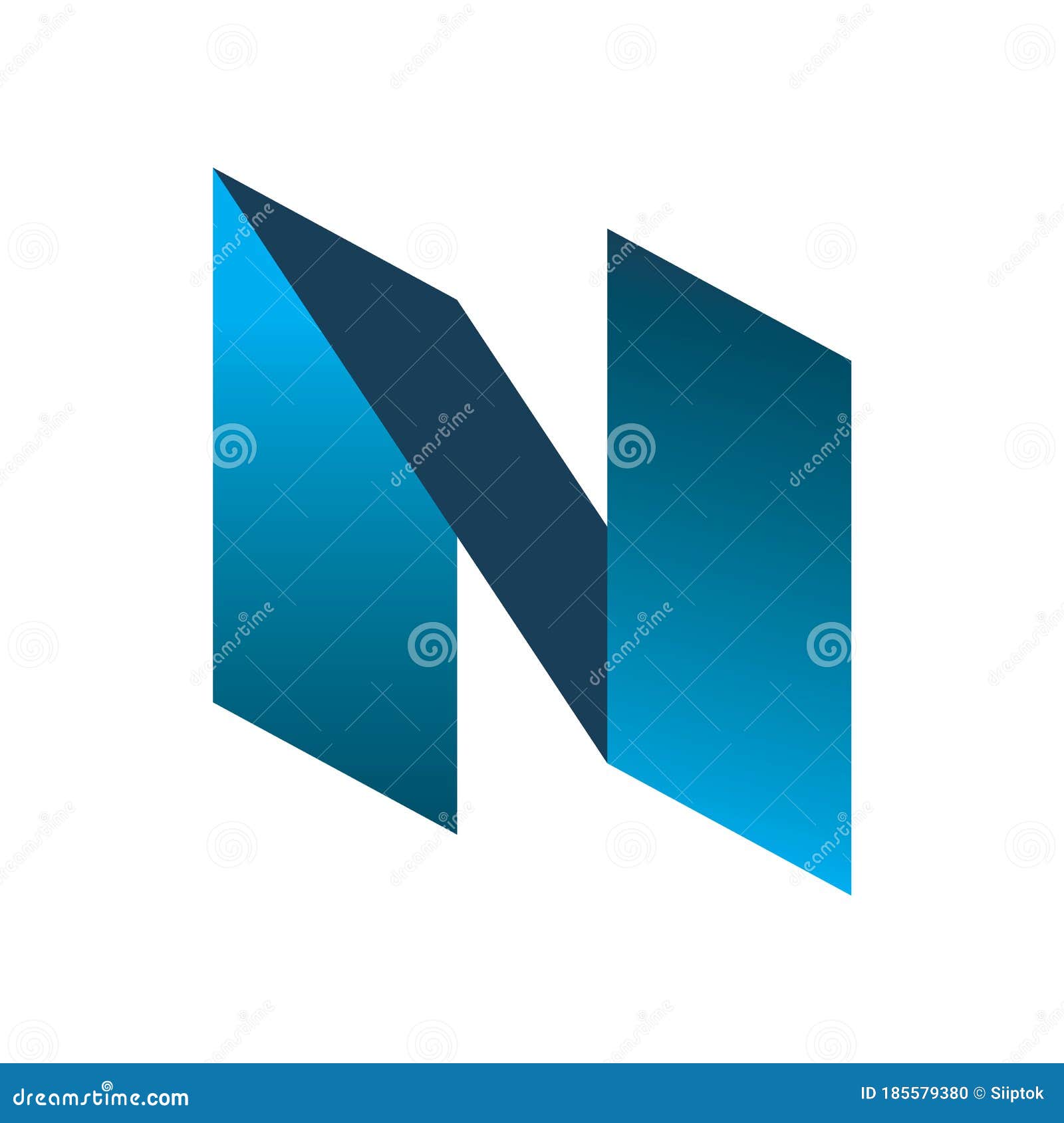 Blue Color Font Letter N Logo Design Stock Vector - Illustration of ...
