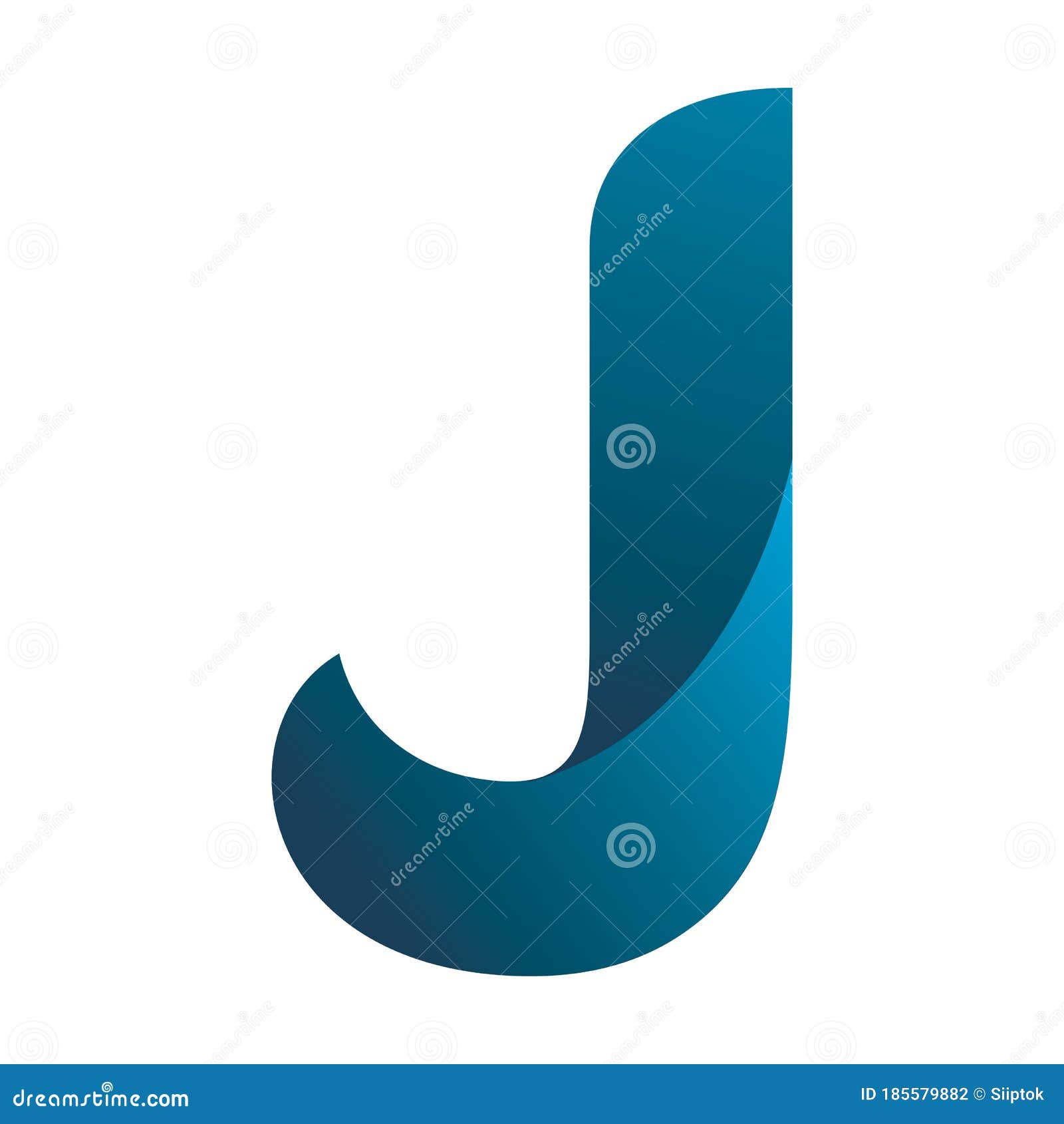 Modern Font Letter J Blue Color Shape Logo Design Stock Vector ...