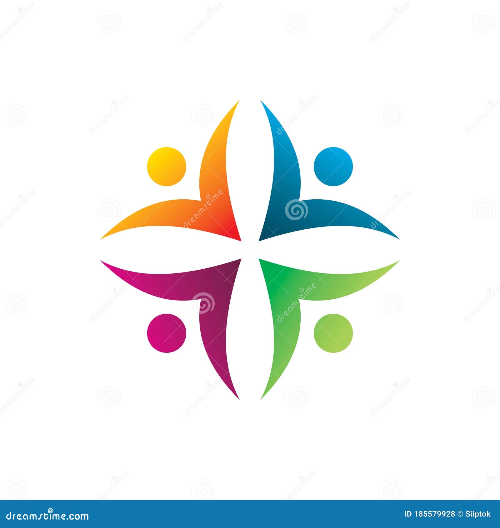 Creative Group People Community Full Color Logo Design Stock Vector ...