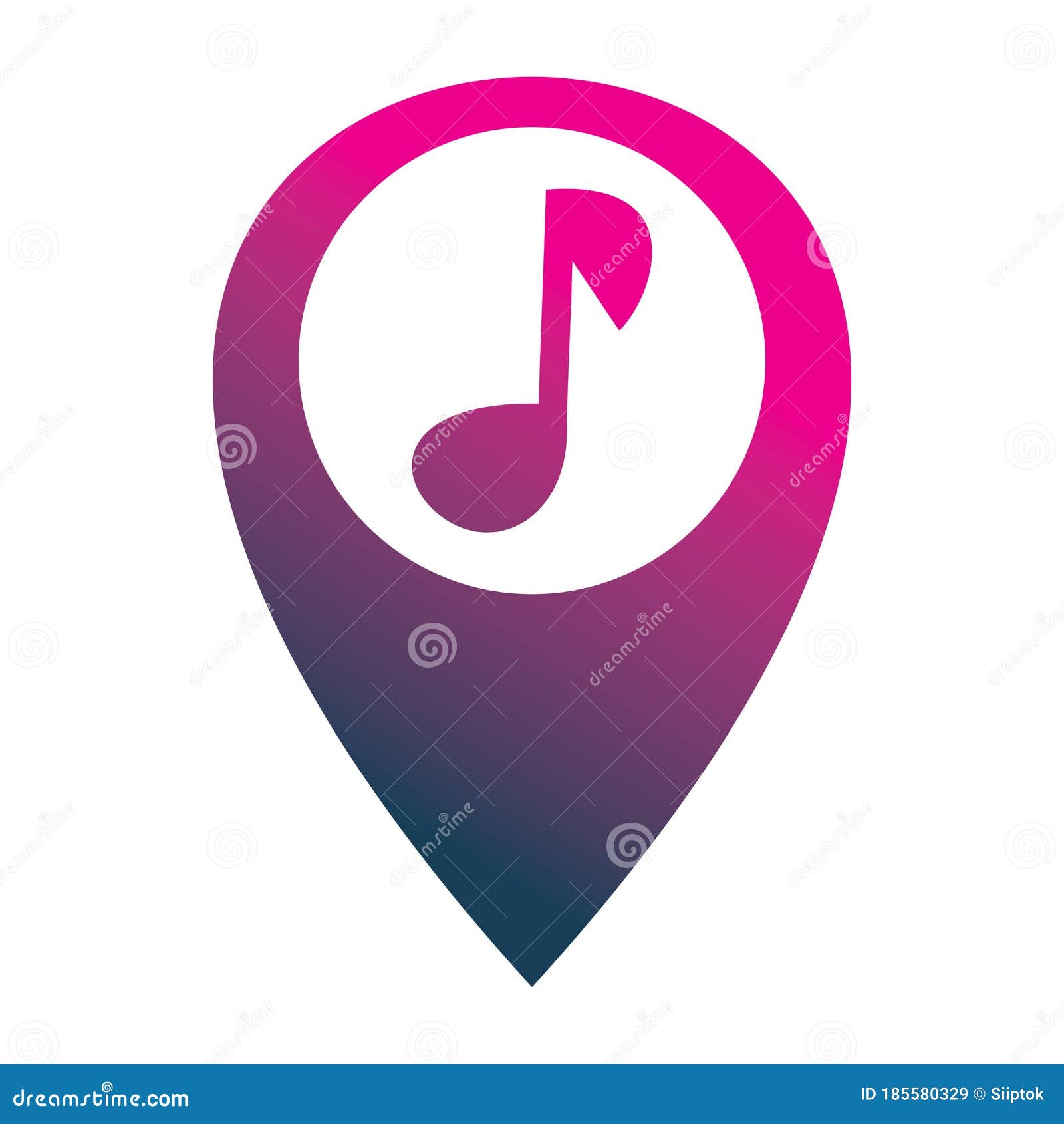 Modern Full Color Pin Map Location Song Music Note Studio Logo Design ...