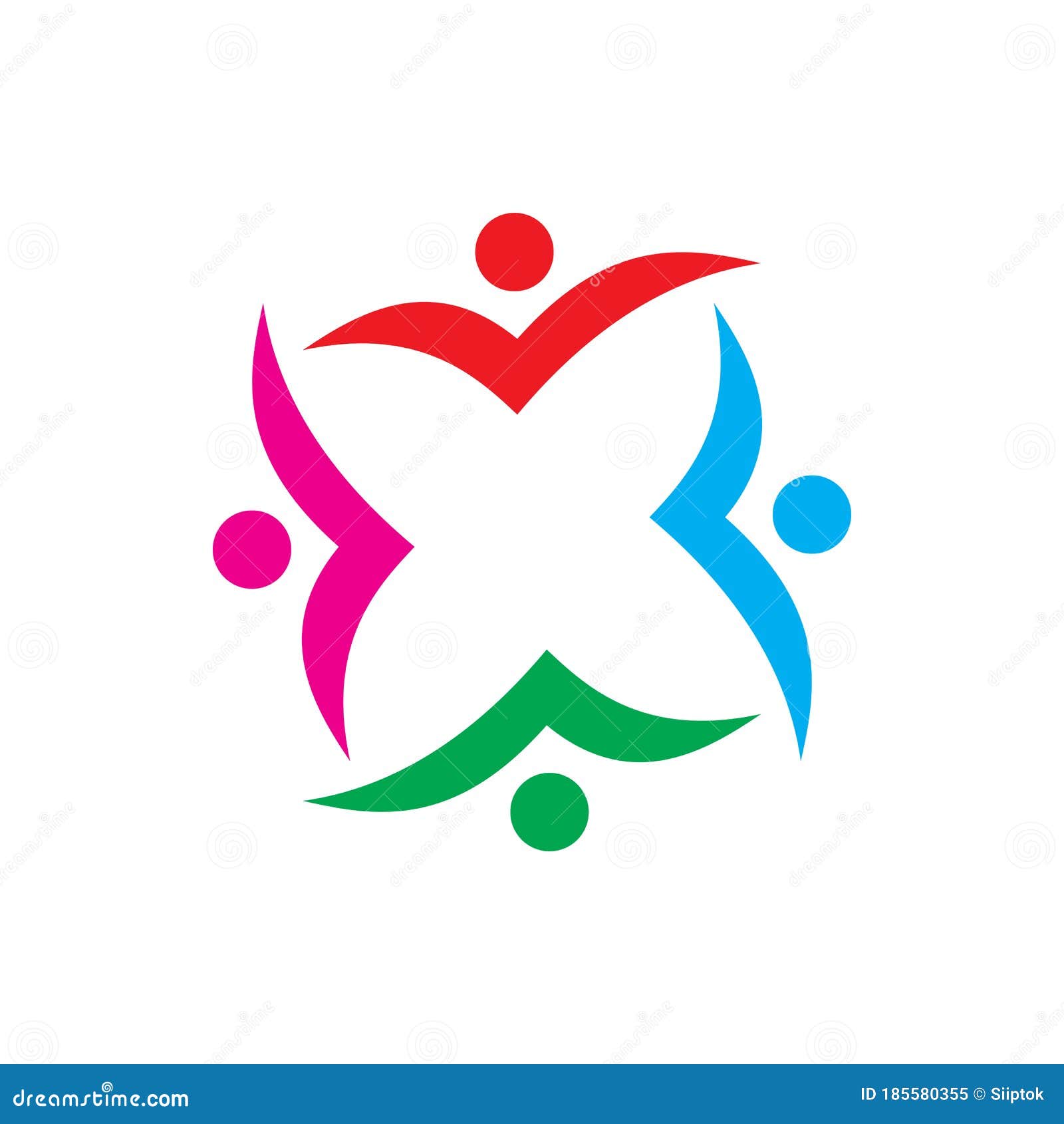 Creative Full Color Group People Team Logo Design Stock Vector ...