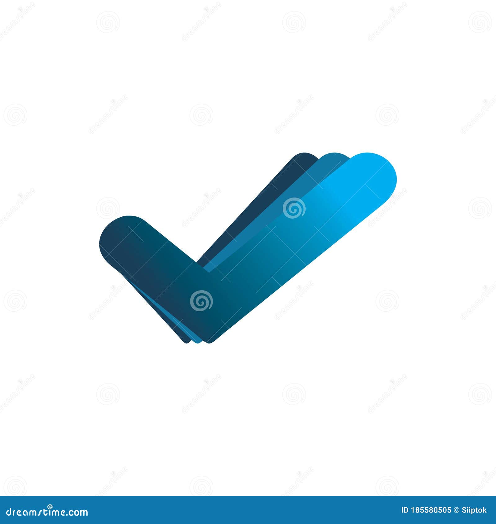 Blue Full Color Check Correct Logo Design Stock Vector - Illustration ...