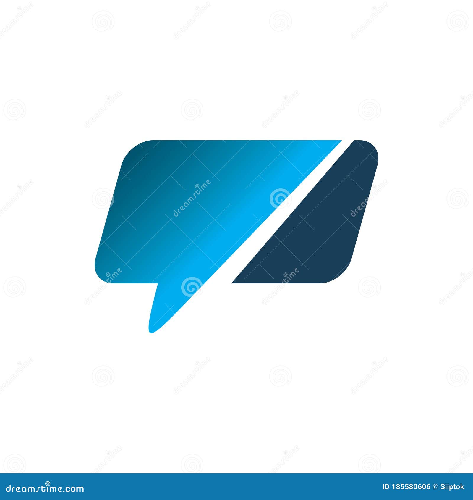 Square Blue Dynamic Motion Chat Logo Design Stock Vector - Illustration ...
