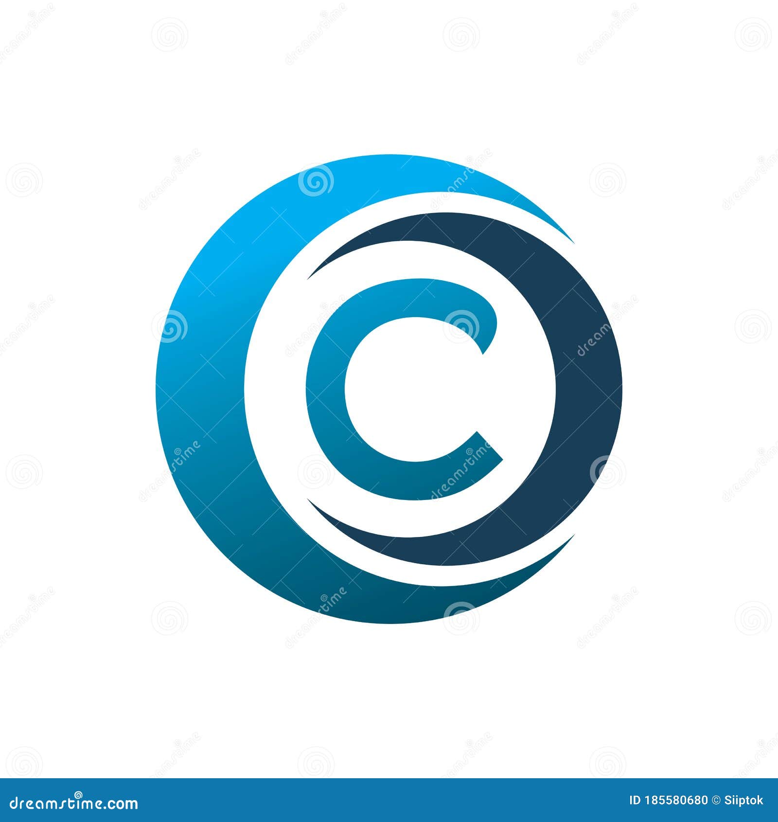 Font Letter C Blue Modern Full Color Circle Logo Design Stock Vector ...