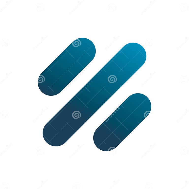 Blue Three Strip Color Line Shape Logo Design Stock Vector ...