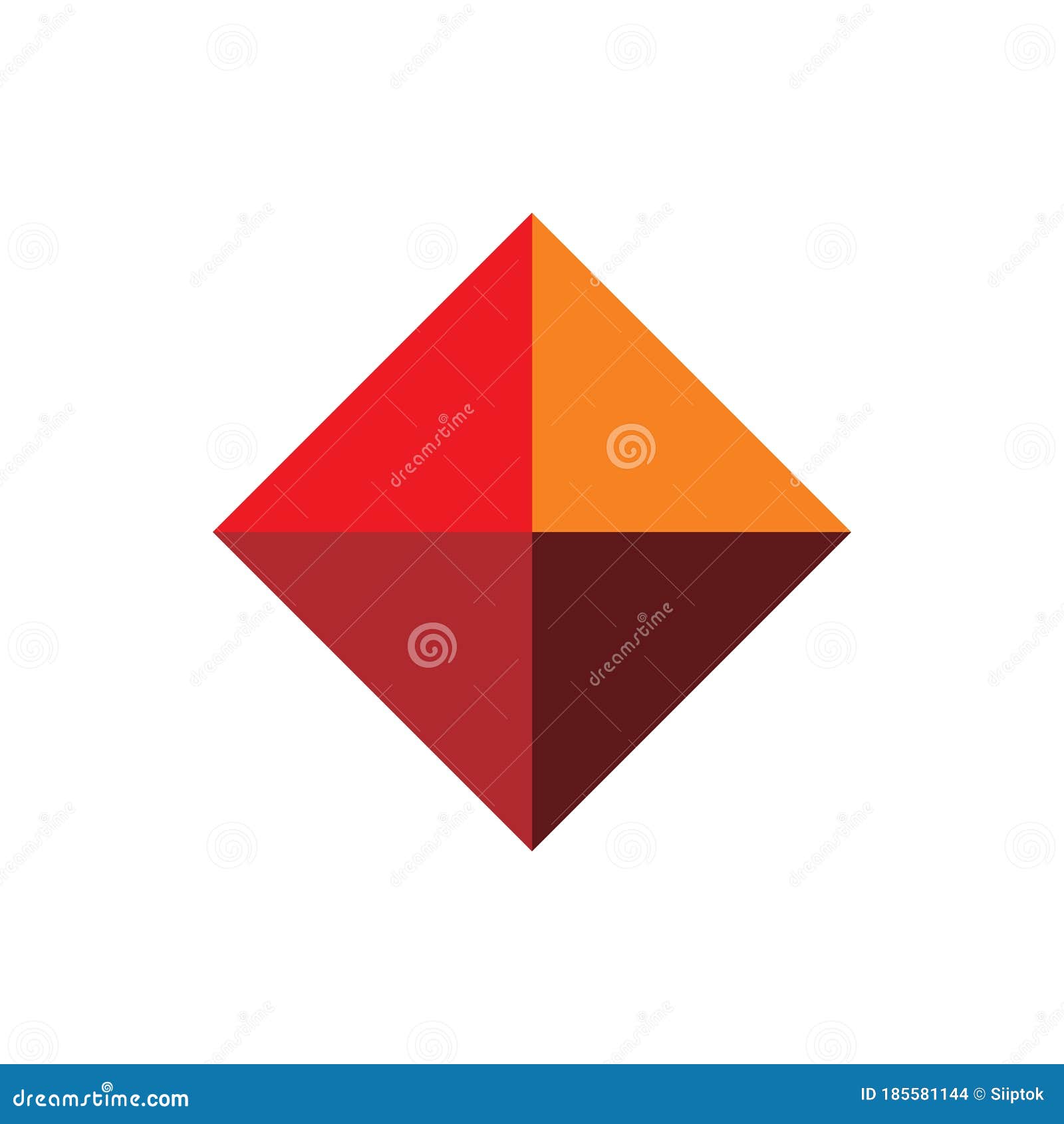 3d Full Color Diamond Corner Logo Design Stock Vector - Illustration of ...