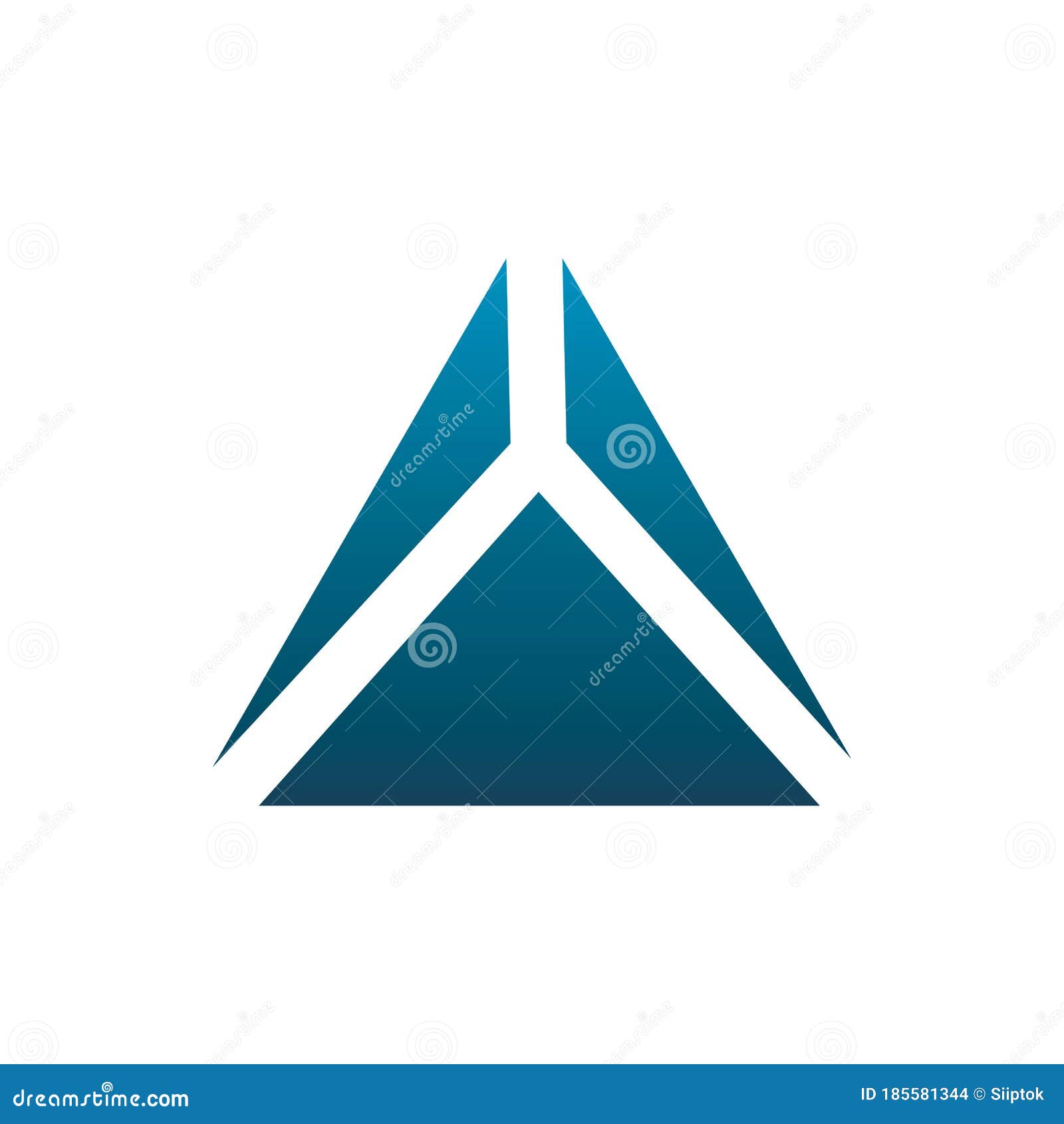 Blue Triangle Pyramid Logo Design Stock Vector - Illustration of ...
