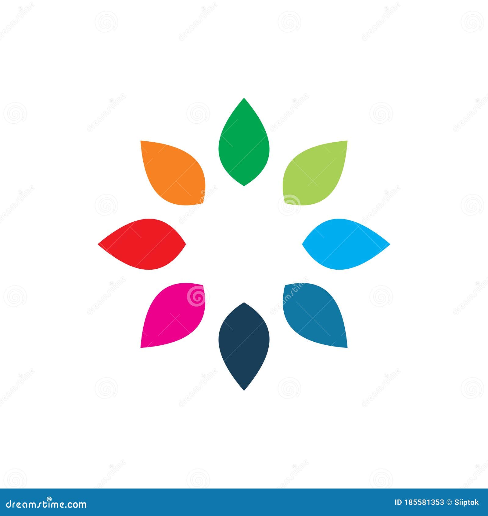 Creative Full Color Flower Group Leaf Logo Design Stock Vector ...