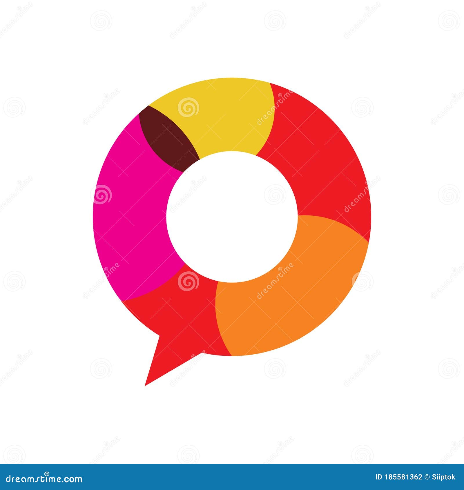 Creative Full Color Circle Chat Logo Design Stock Vector - Illustration ...