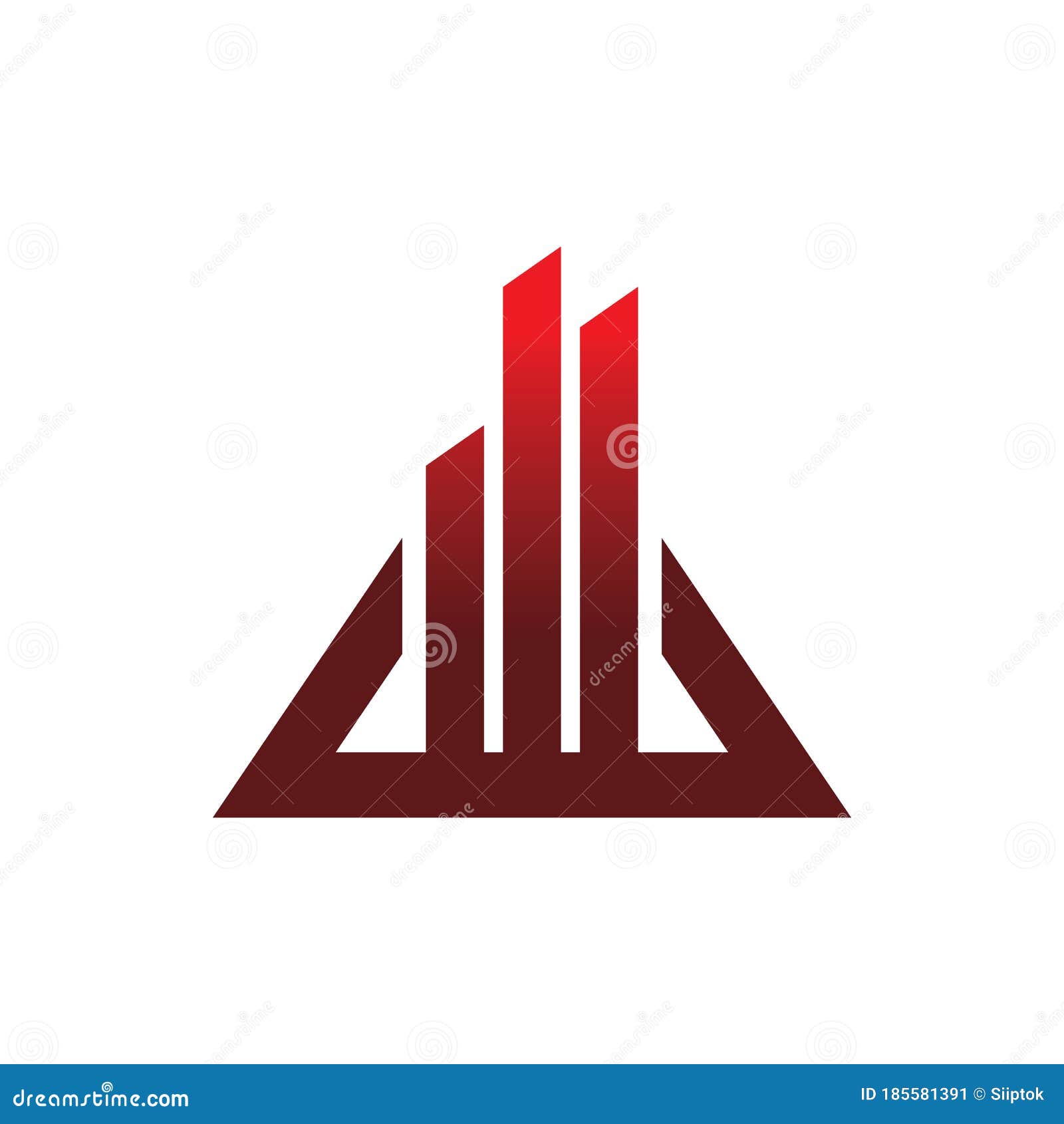Red Triangle Chart Logo Design Stock Vector - Illustration of economy ...