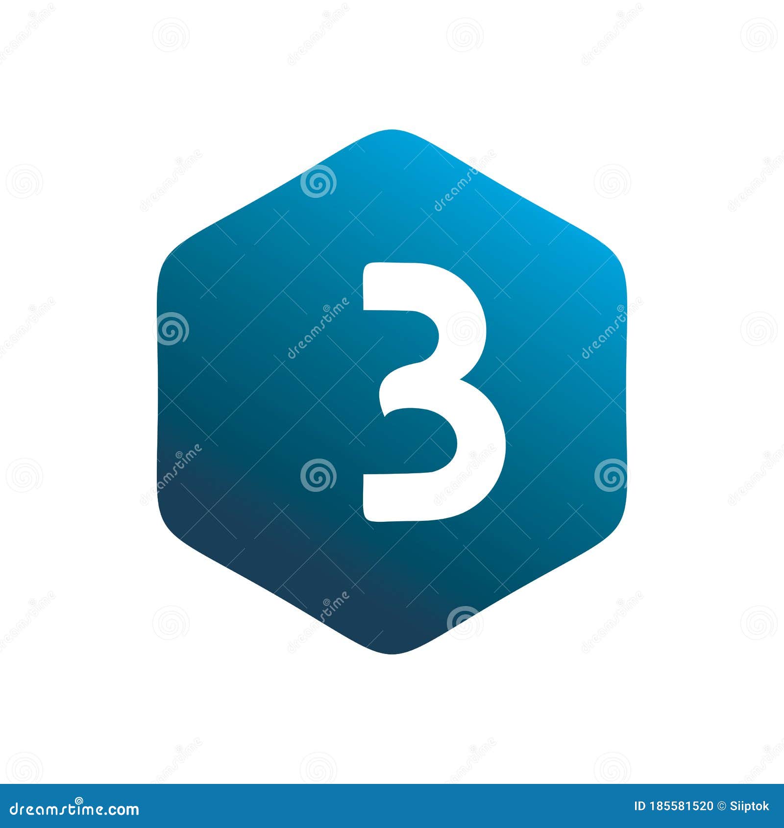 Blue Hexagon 3 Three Letter B Logo Design Stock Vector - Illustration ...