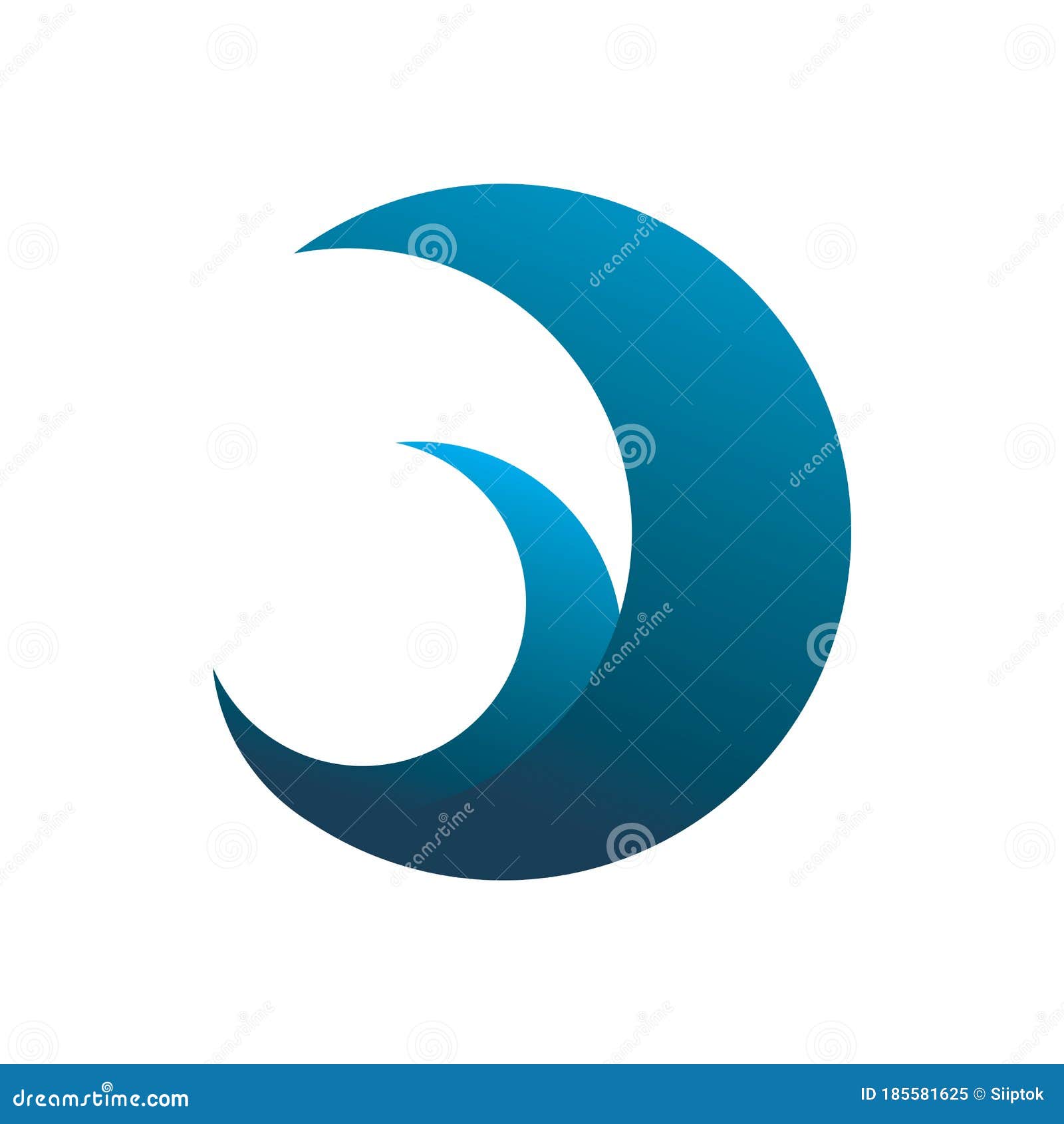 Blue Ocean Wave Moon Logo Design Stock Vector - Illustration of aqua ...