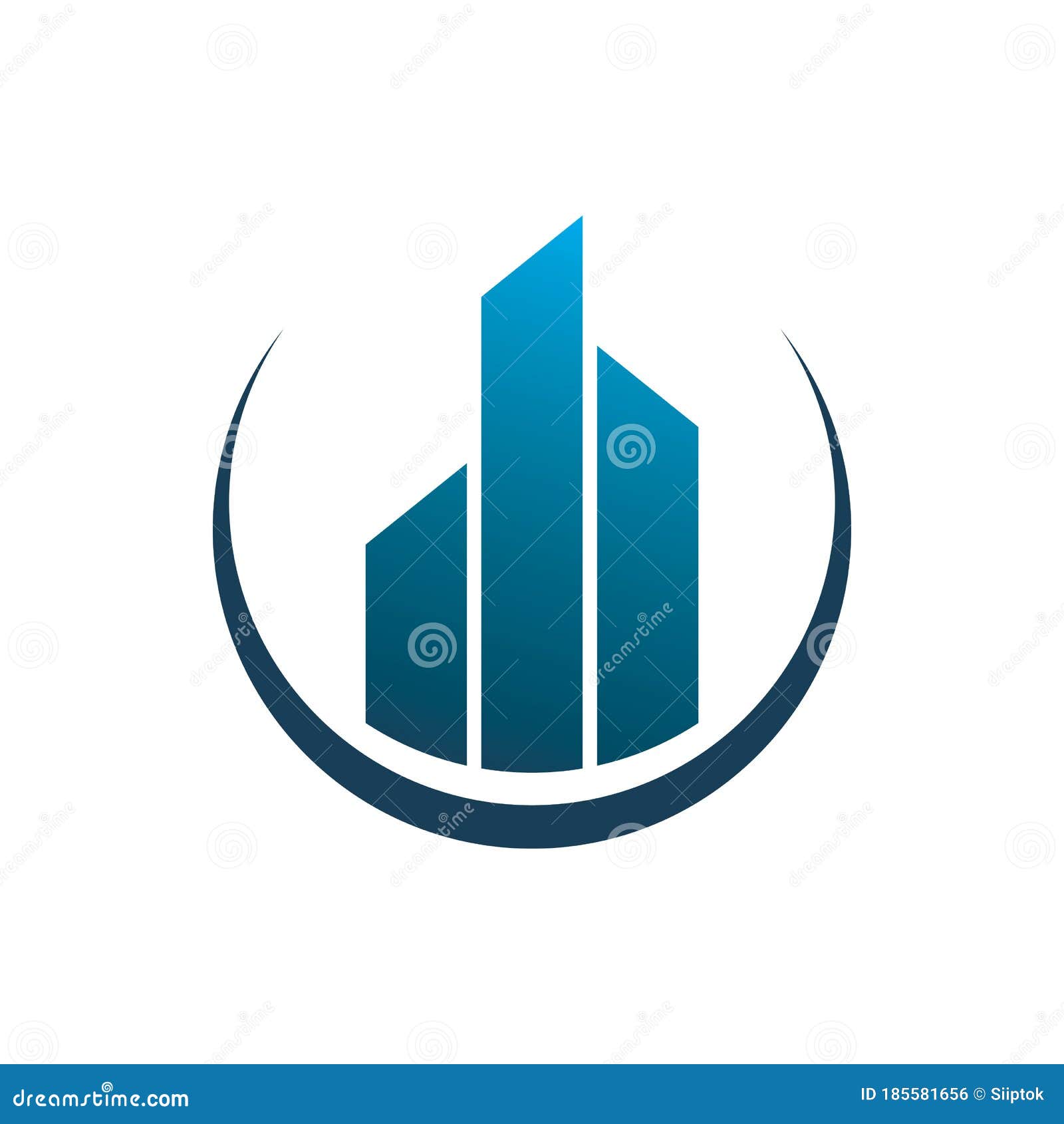 Blue Tower Building Chart Logo Design Stock Vector - Illustration of ...