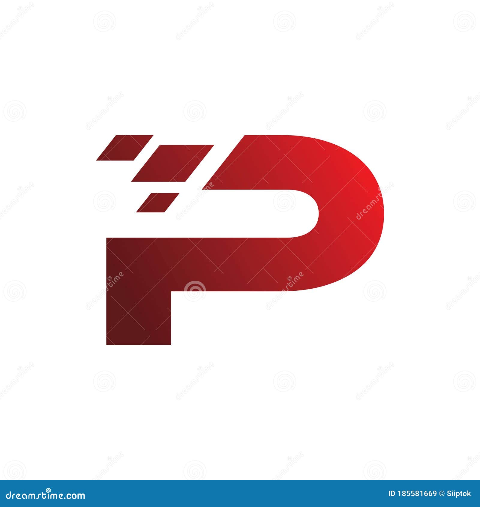Letter P Red Racing Flag Logo Design Stock Vector - Illustration of ...