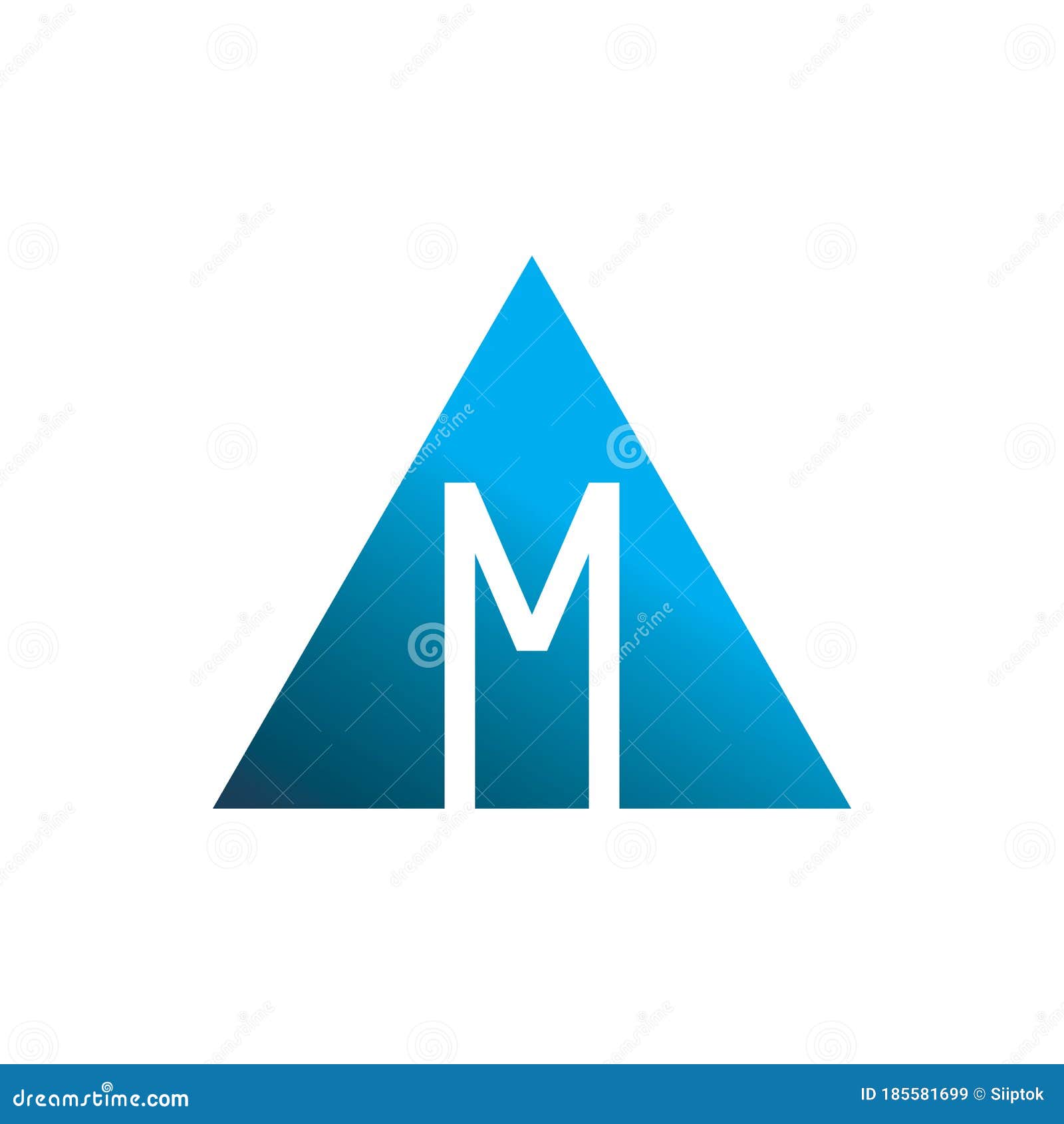 Triangle Blue Pyramid Letter M Logo Design Stock Vector - Illustration ...