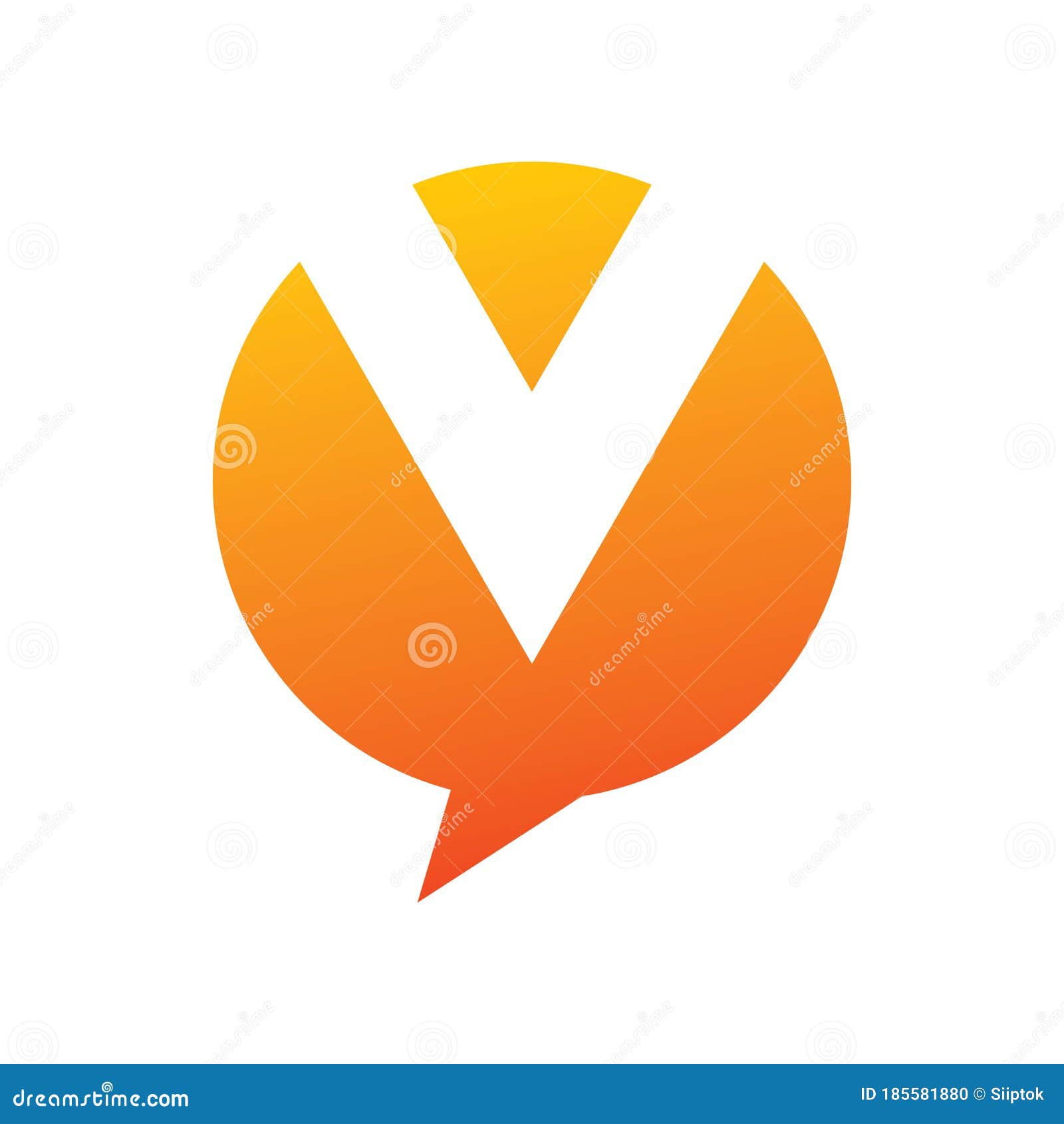 Letter V Circle Color Chat Logo Design Stock Vector - Illustration of ...