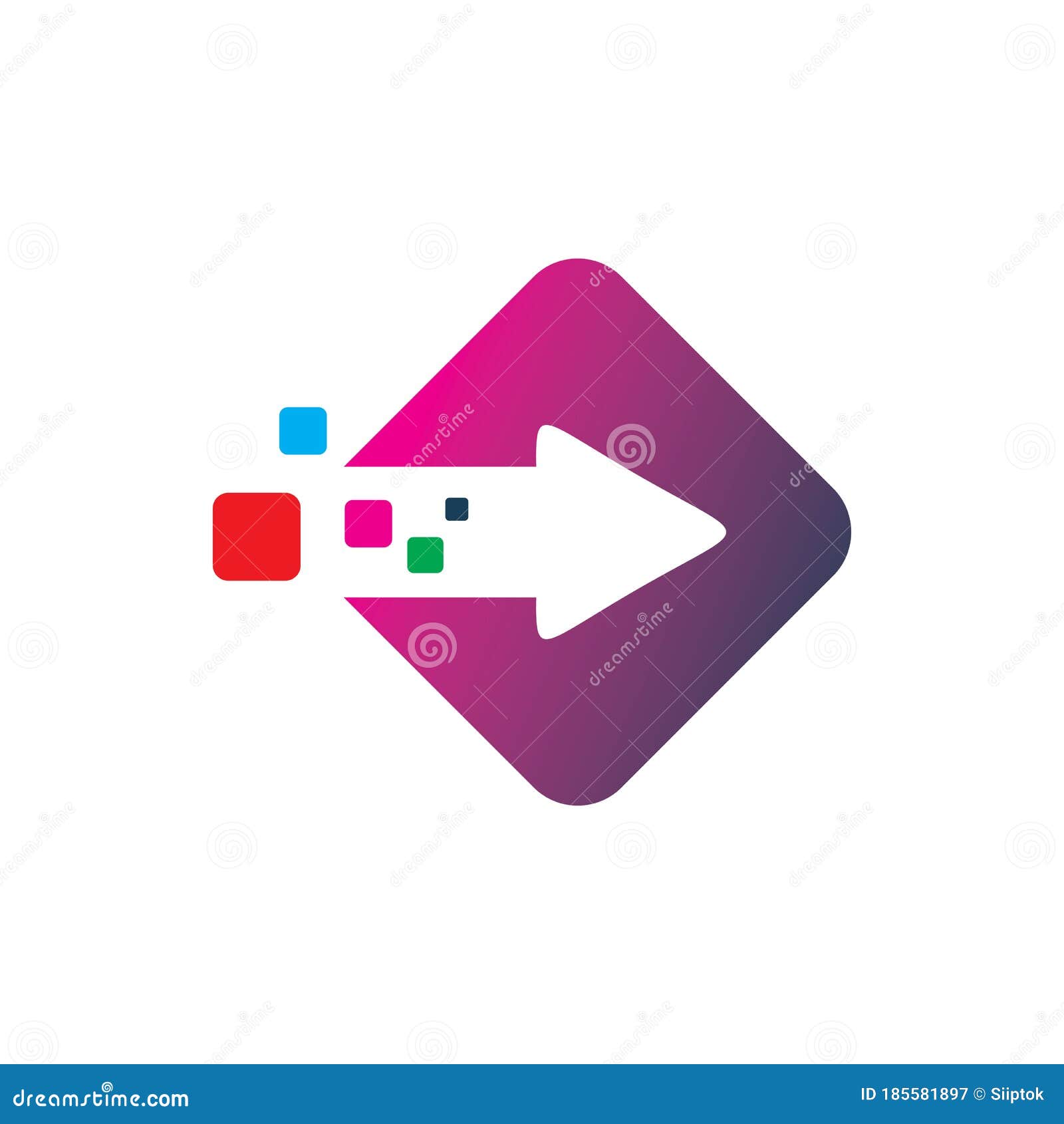 Diamond Arrow Digital Pixel Motion Logo Design Stock Vector ...