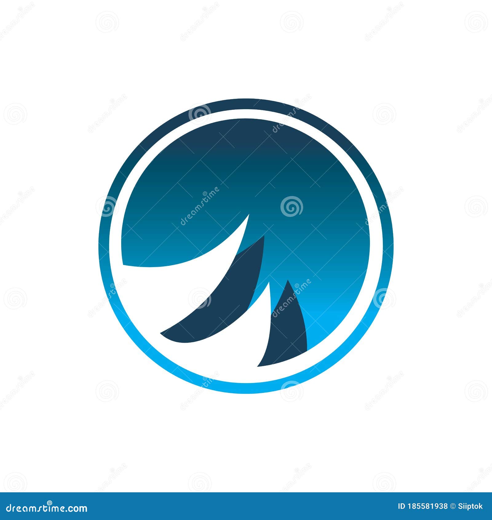 Blue Circle Wave Corner Logo Design Stock Vector - Illustration of ...