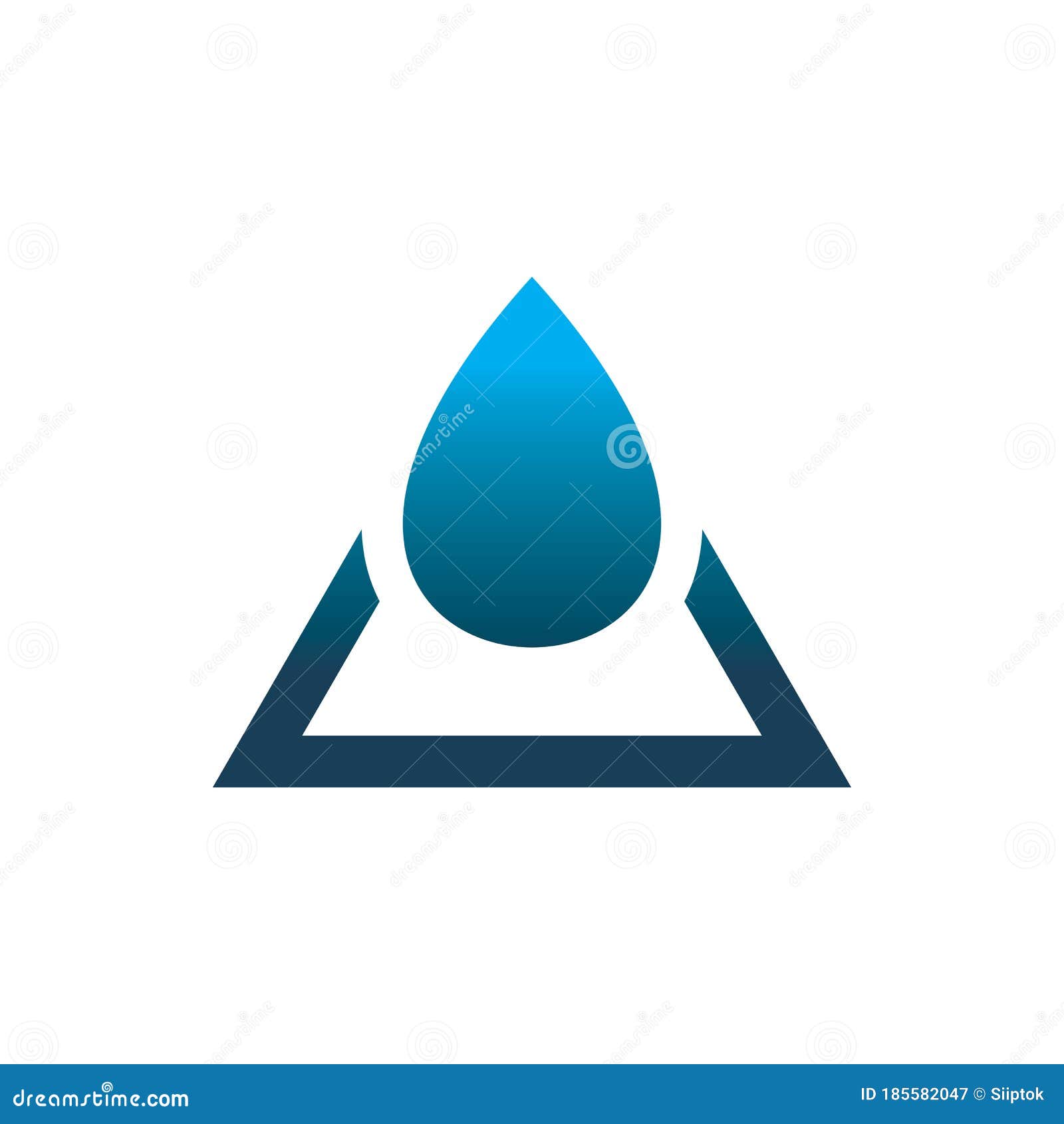 Blue Triangle Water Drop Logo Design Stock Vector - Illustration of ...