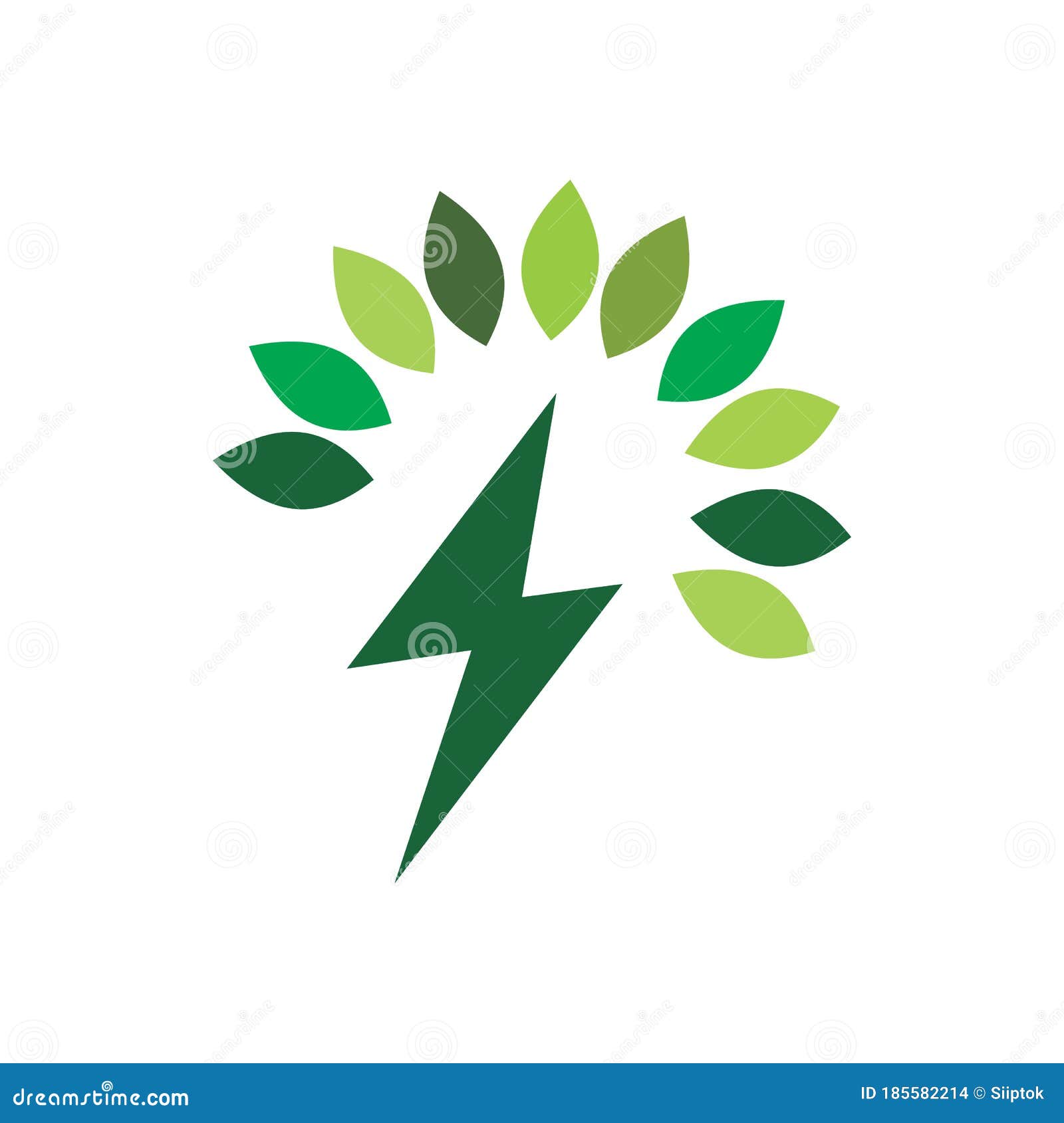 Green Energy Lightning Leaf Logo Design Stock Vector - Illustration of concept, brand: 185582214