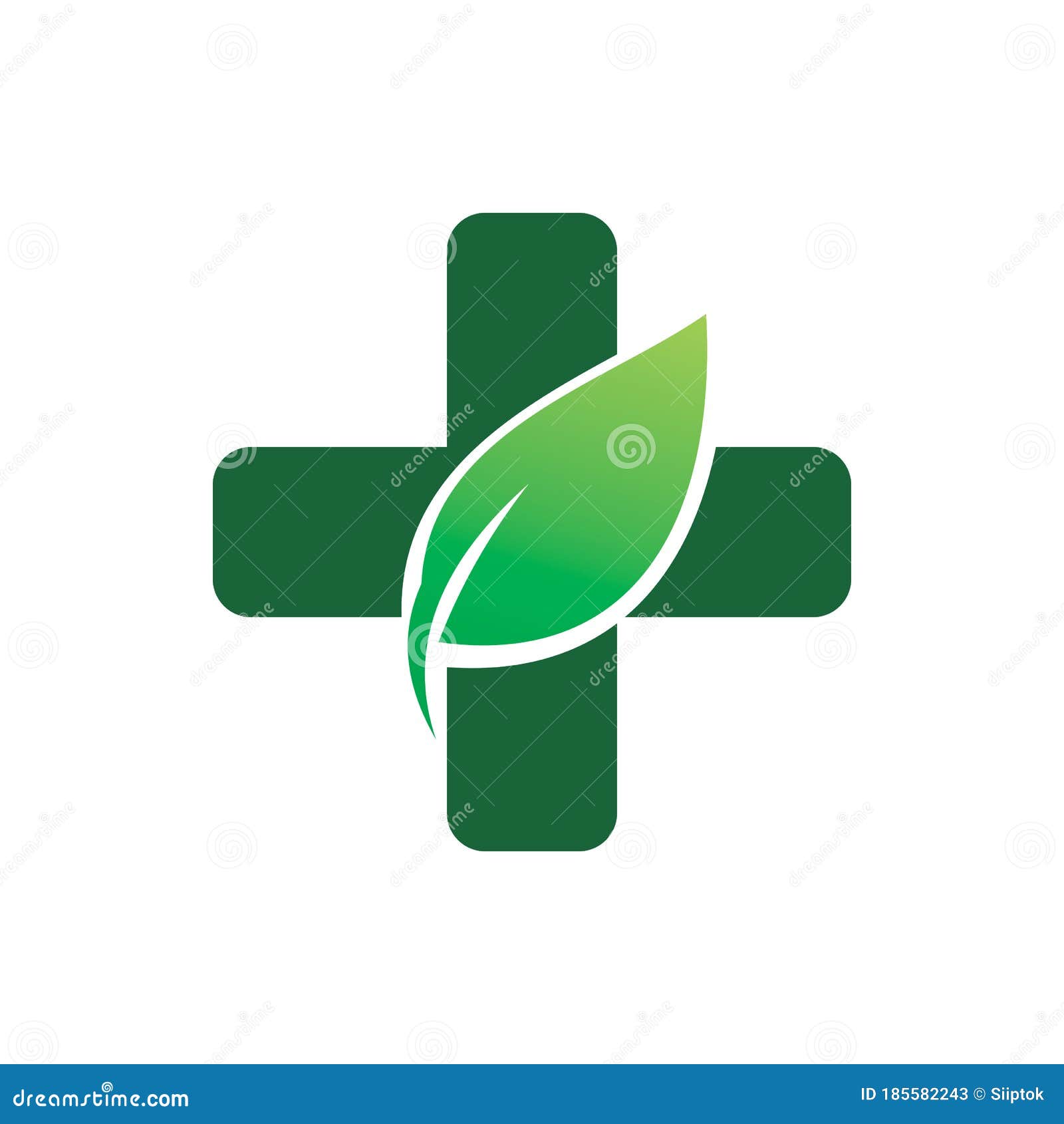 Green Plus Leaf Logo Design Stock Vector - Illustration of human ...