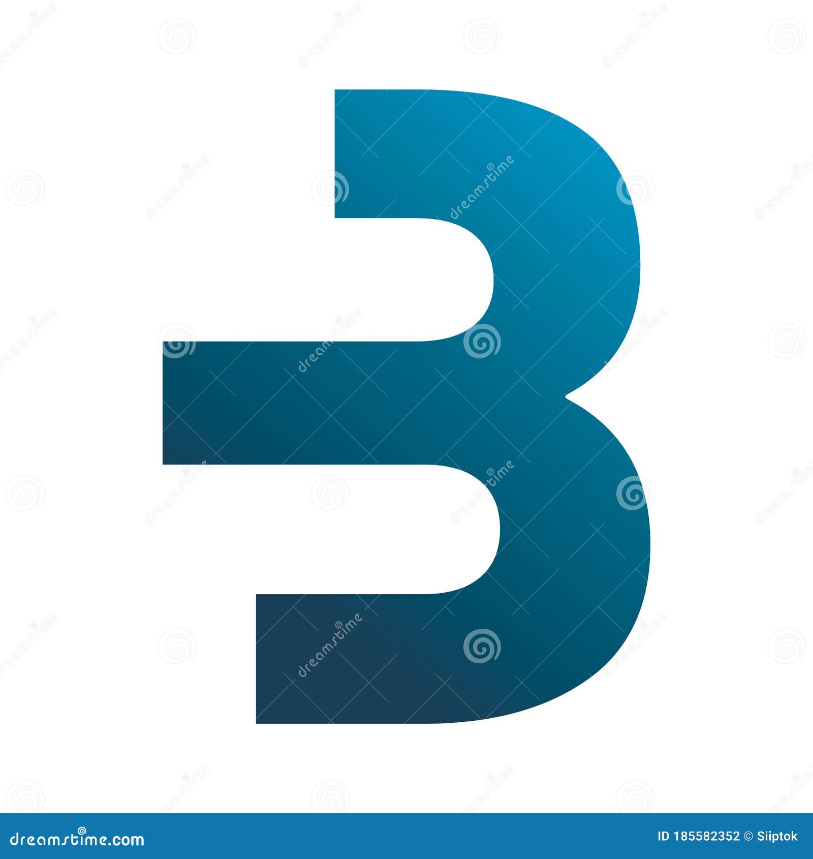 Blue Letter B Three Logo Design Stock Vector - Illustration of color ...