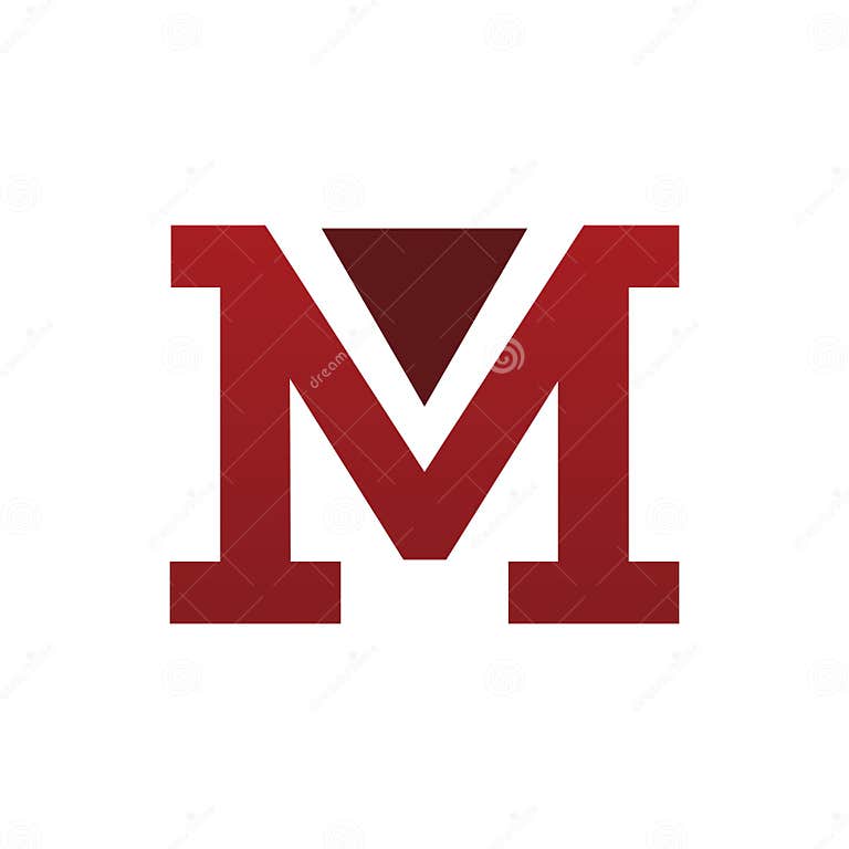Red letter m logo design stock vector. Illustration of font - 185582456