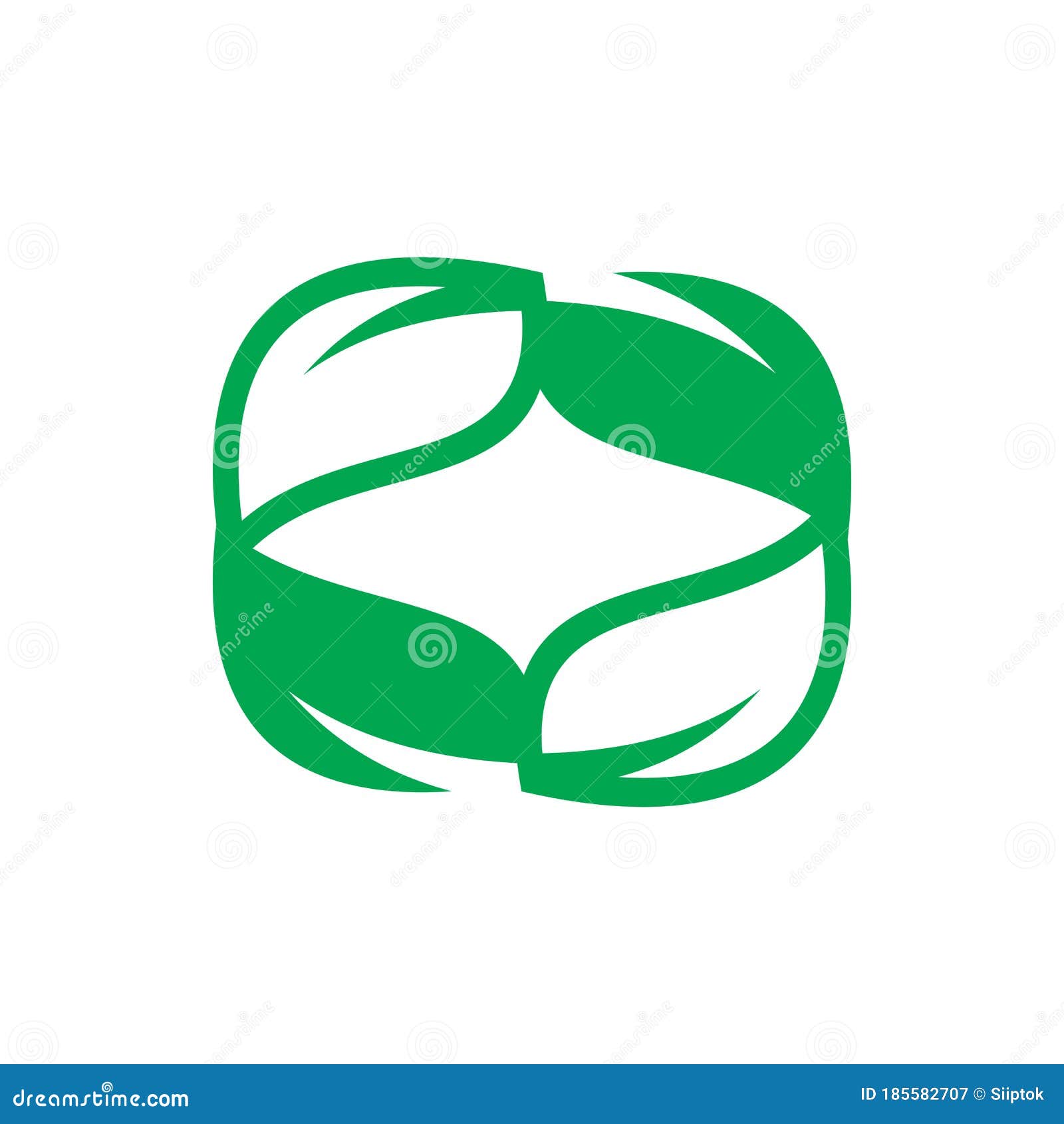 Green Square Nature Leaf Logo Design Stock Vector - Illustration of ...