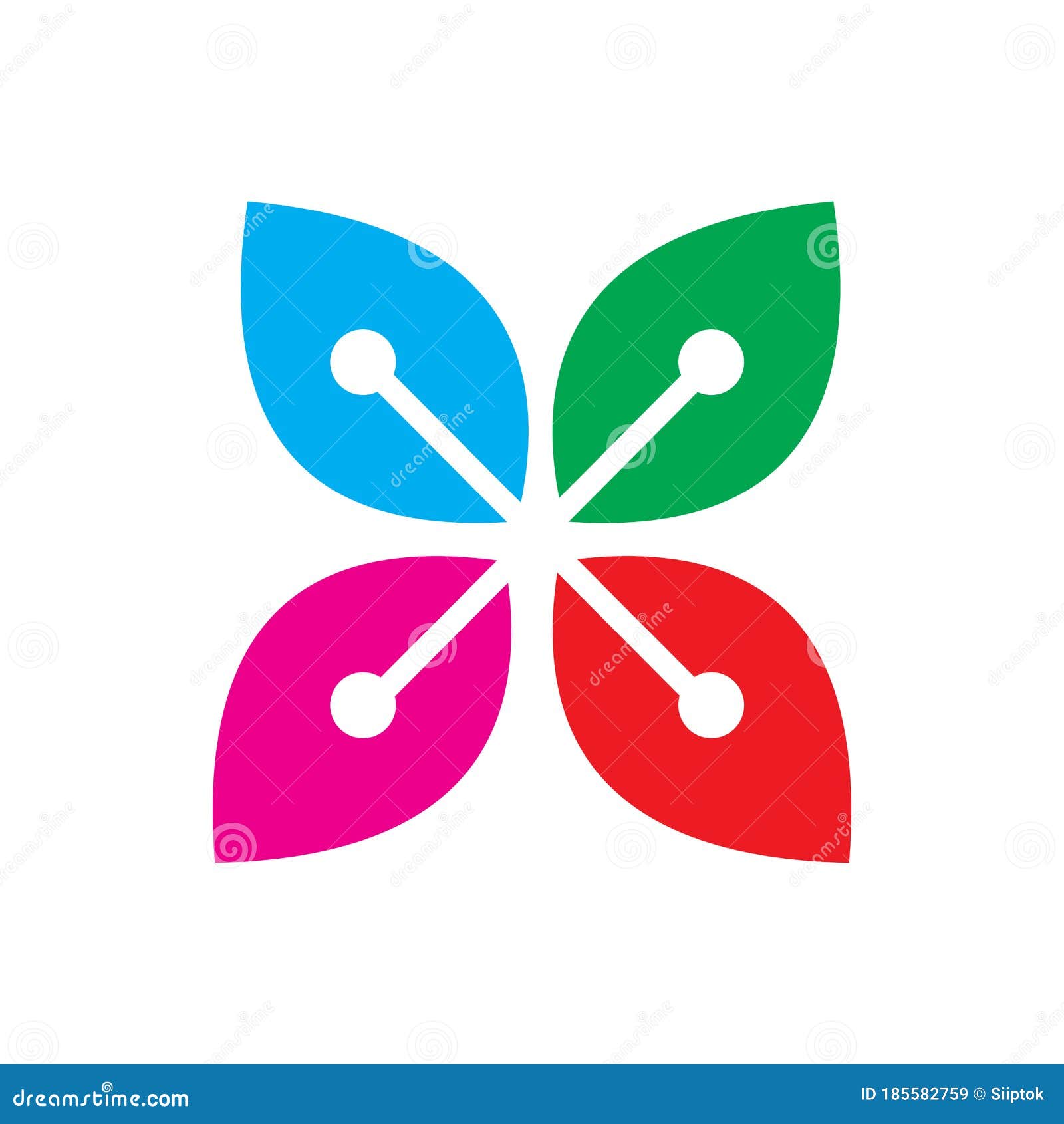 Creative Flower Network Connect Logo Design Stock Vector - Illustration ...
