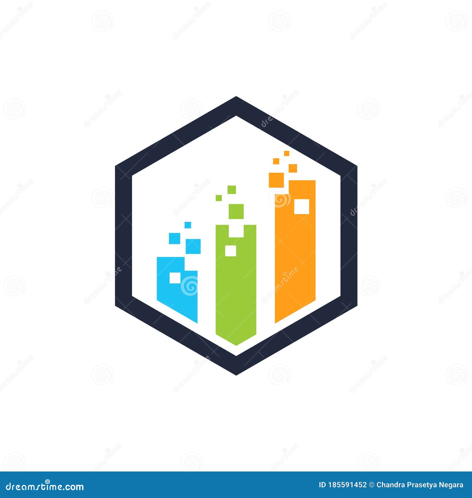 Hexagonal Statistics Bar Illustration Logo Stock Vector - Illustration ...