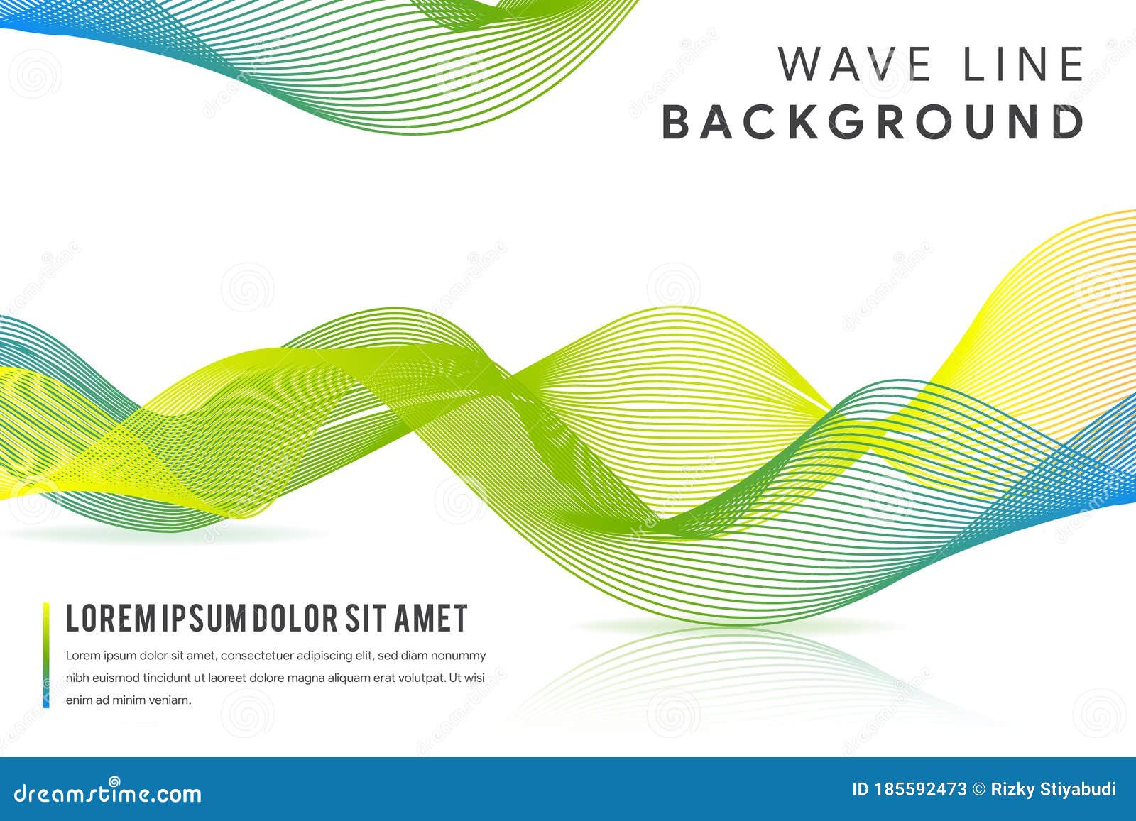 Stylish Green Horizontal Wave. Abstract Smoky Wave Line Background ...