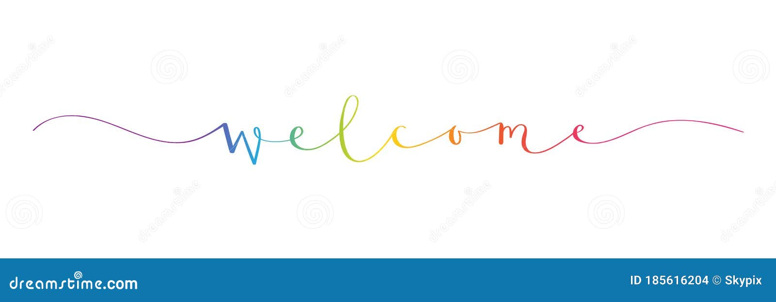 WELCOME Colorful Brush Calligraphy Banner Stock Vector - Illustration ...